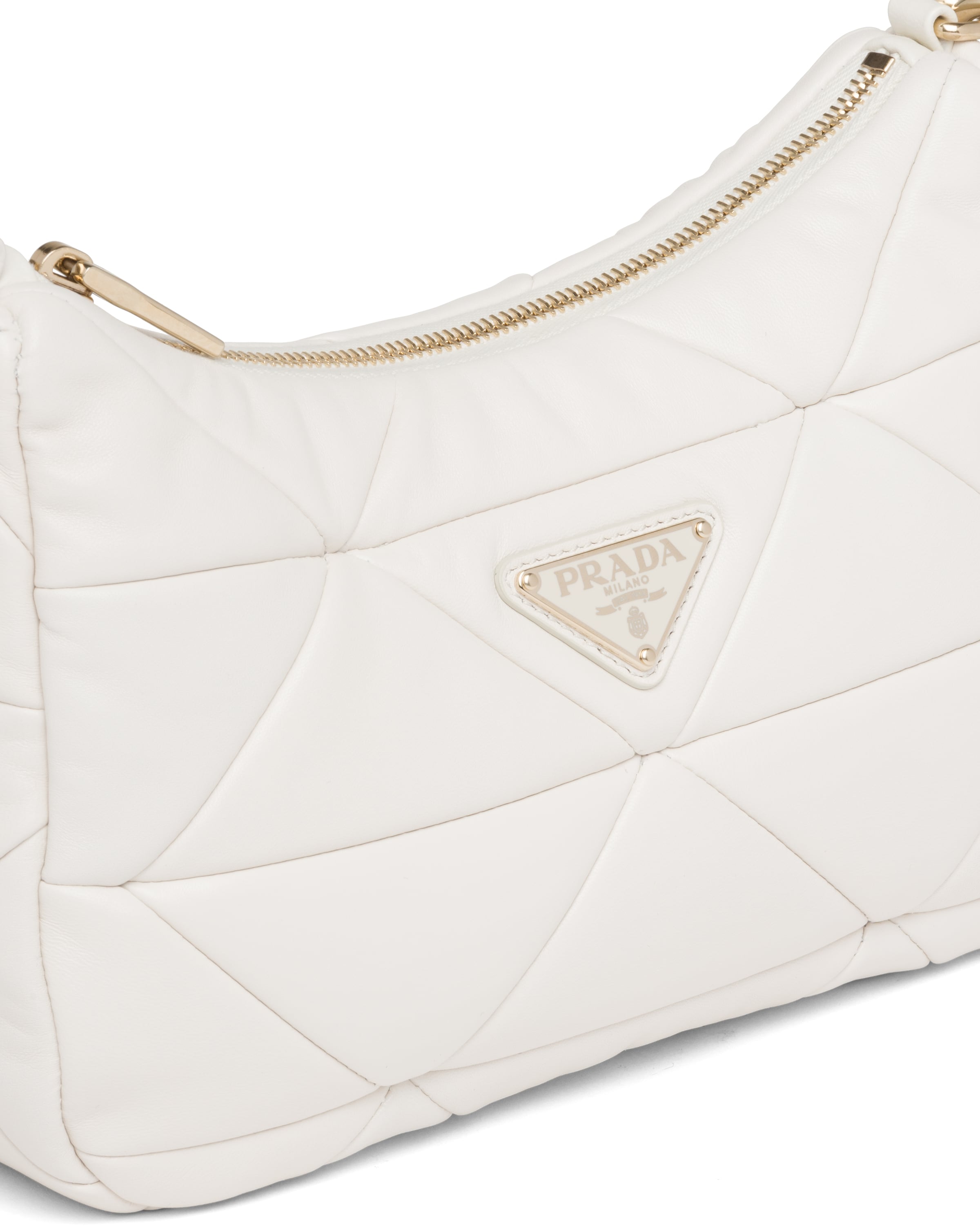 White Prada System nappa leather patchwork shoulder bag | Prada