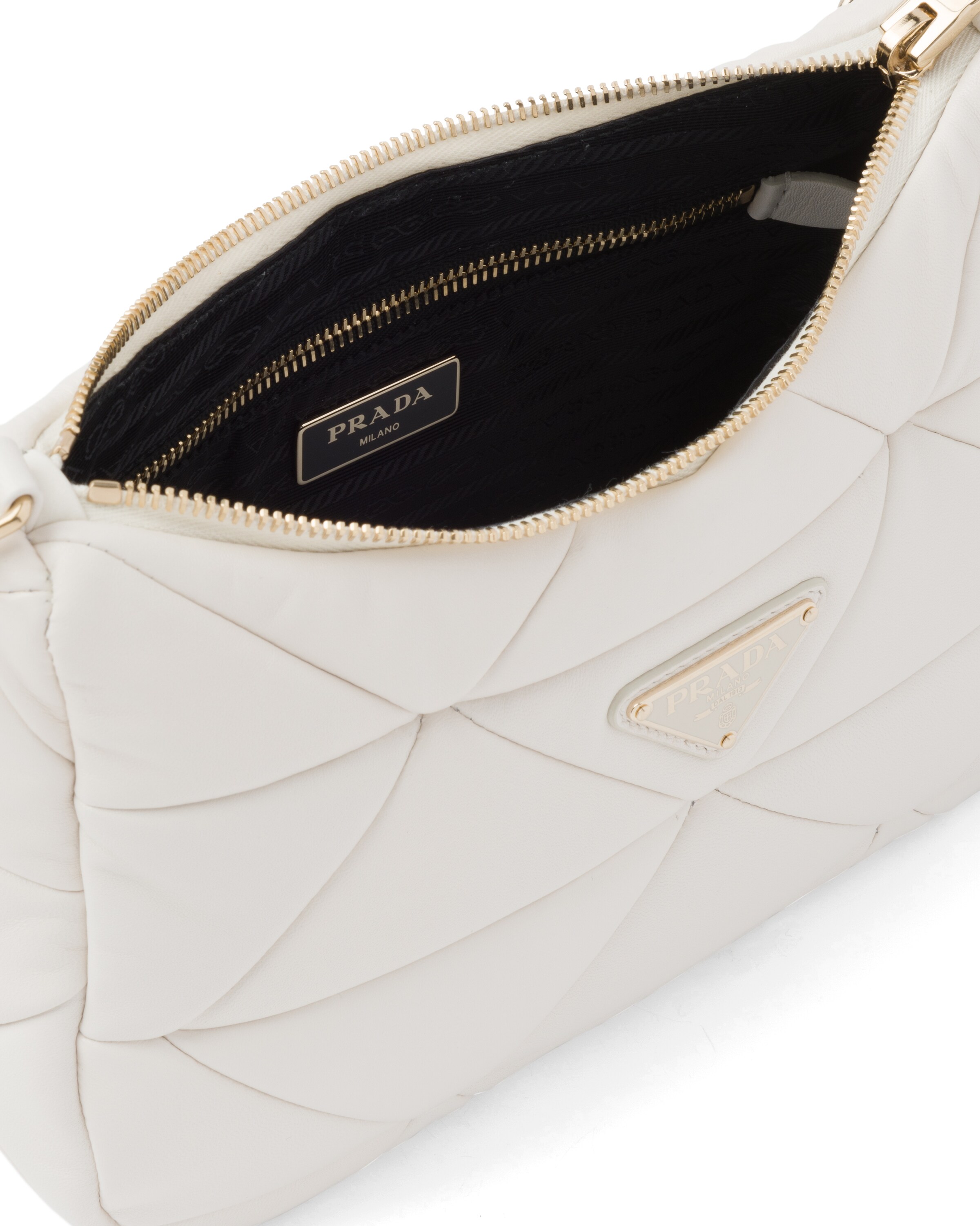 White Prada System nappa leather patchwork shoulder bag | Prada