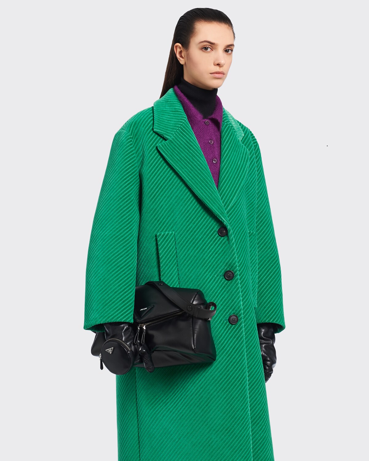 Black Padded Nappa Leather Prada Signaux Bag | PRADA