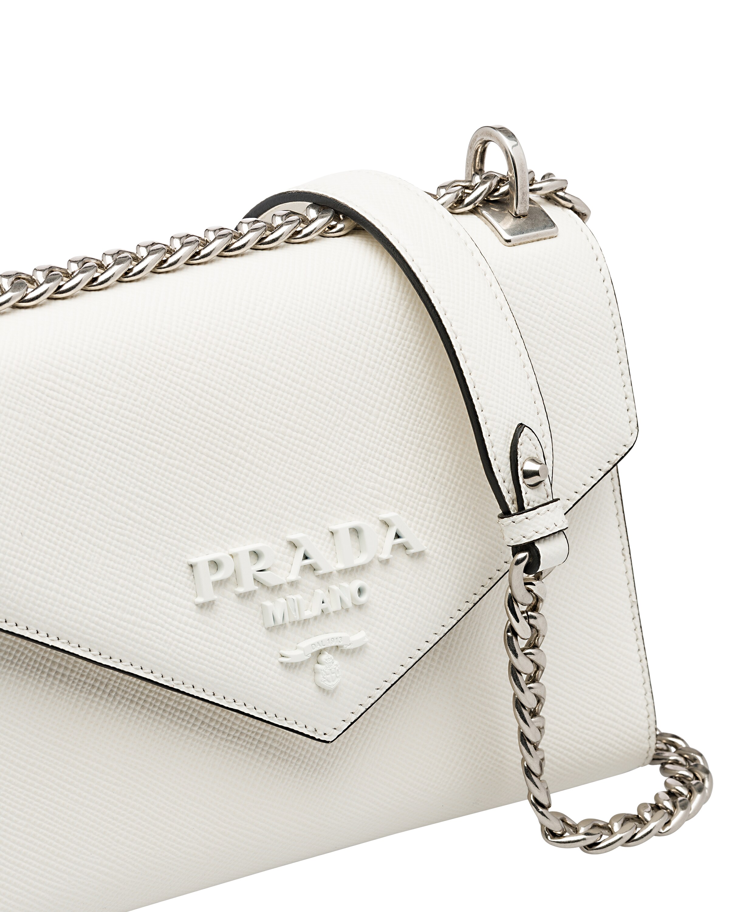 Bolsa Prada Monochrome em couro Saffiano Branco 1 | Prada