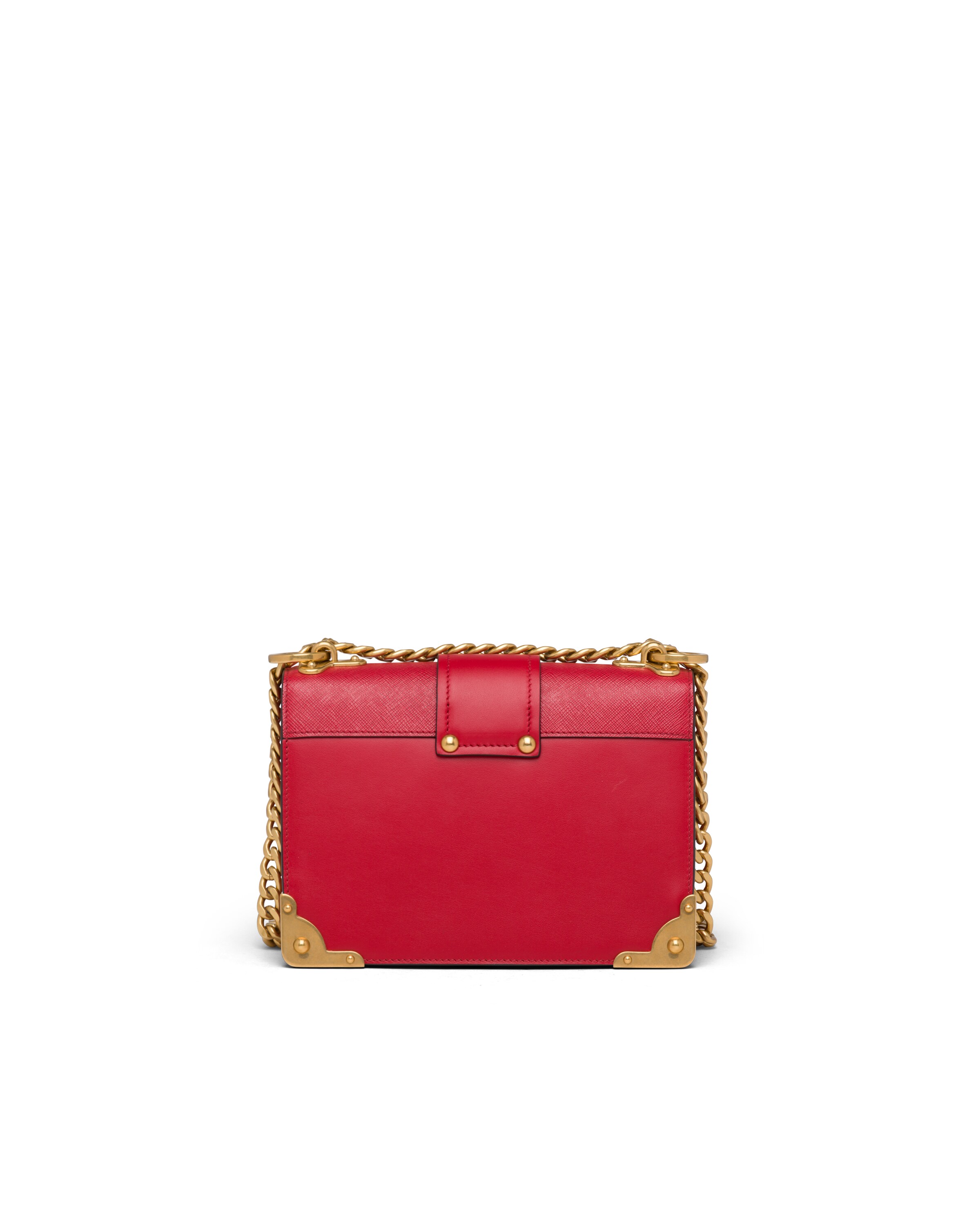 Fiery Red Leather Prada Cahier Shoulder Bag | Prada