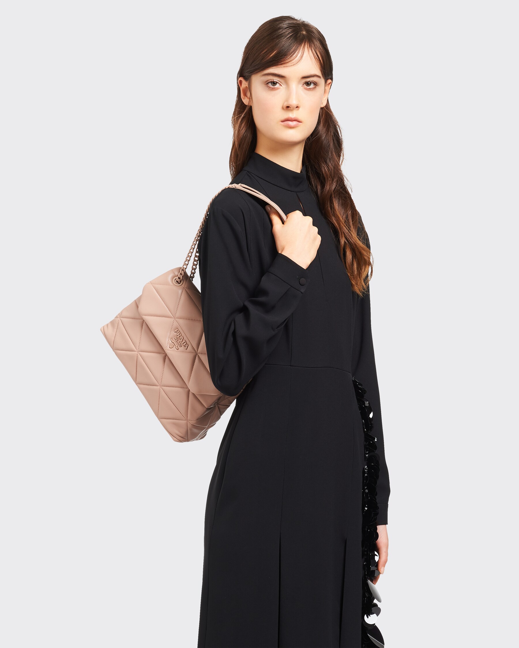 Powder Beige Large Nappa Leather Prada Spectrum Bag | PRADA