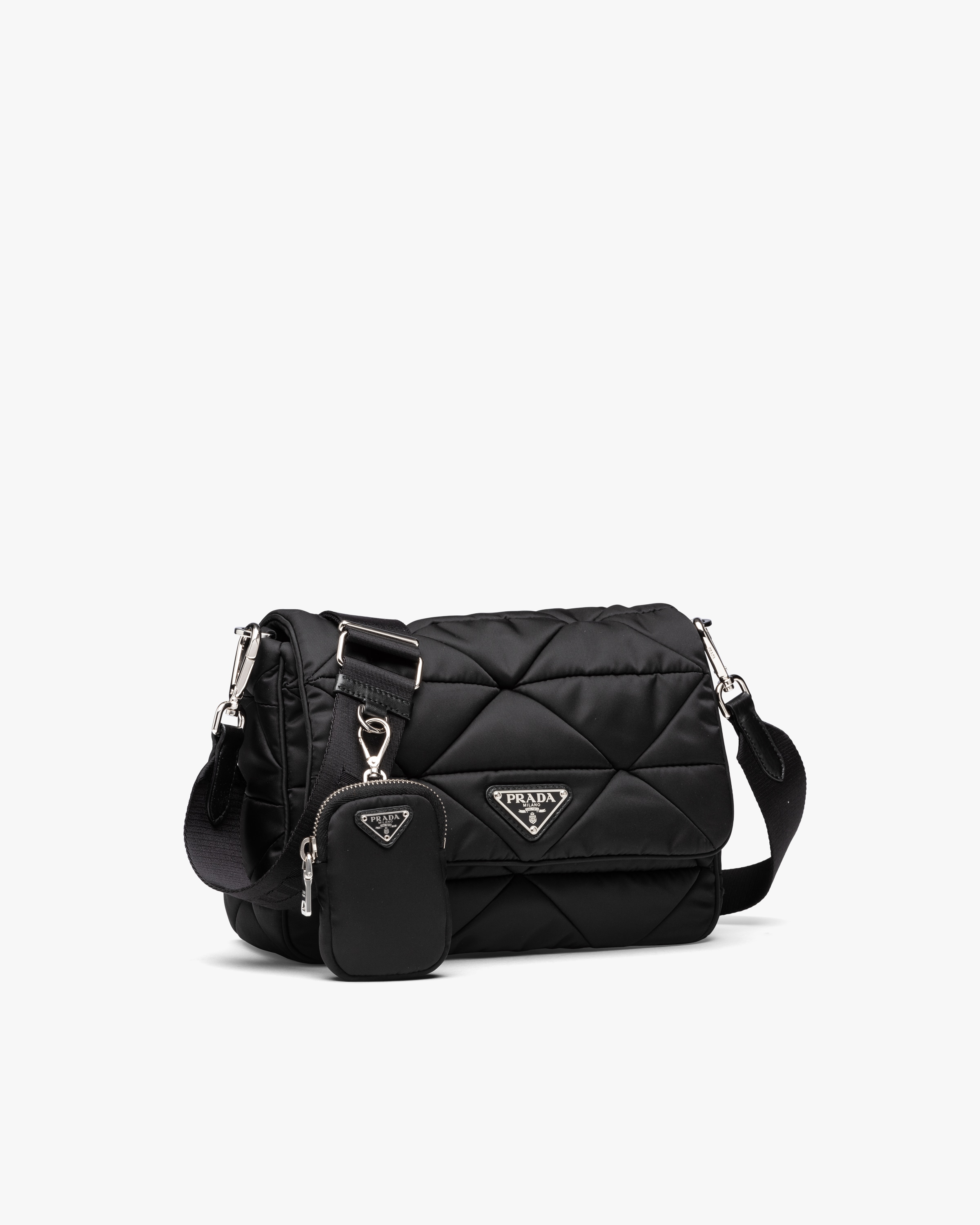 Black Re-Nylon padded shoulder bag | Prada