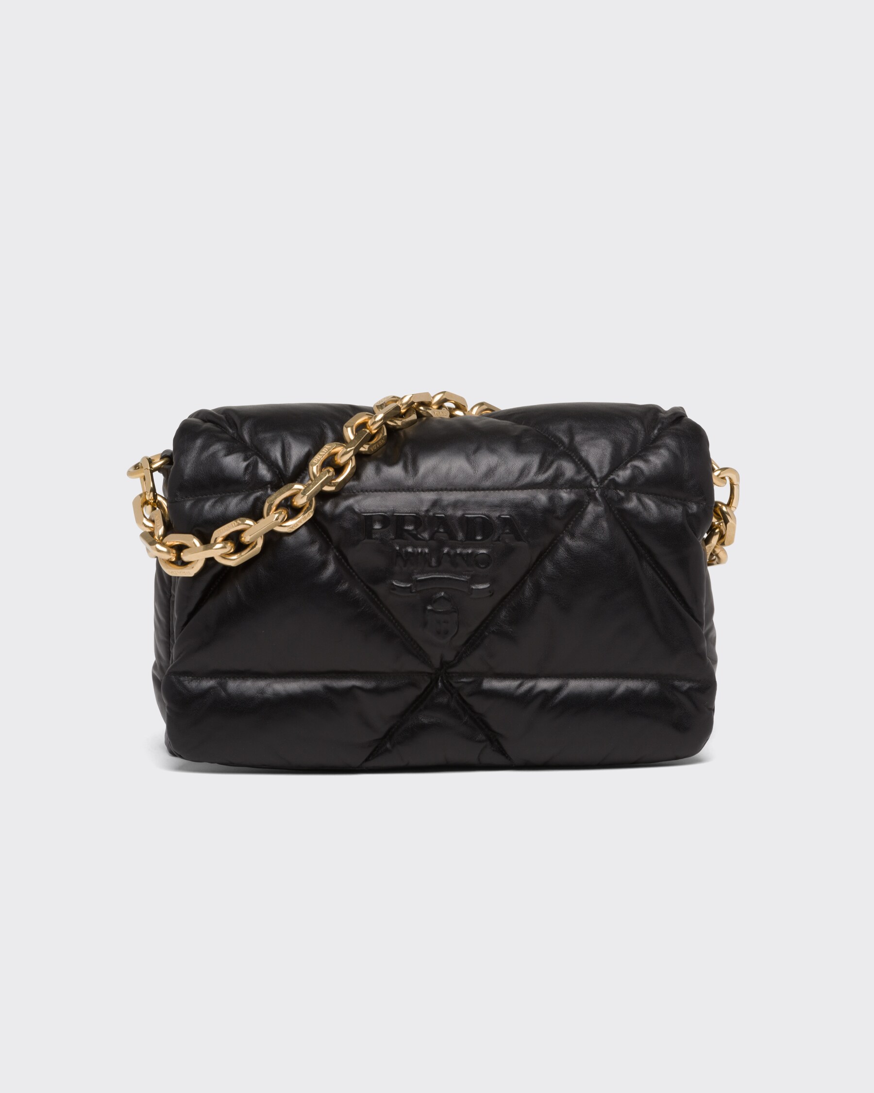 Black Padded Nappa Leather Shoulder Bag | PRADA