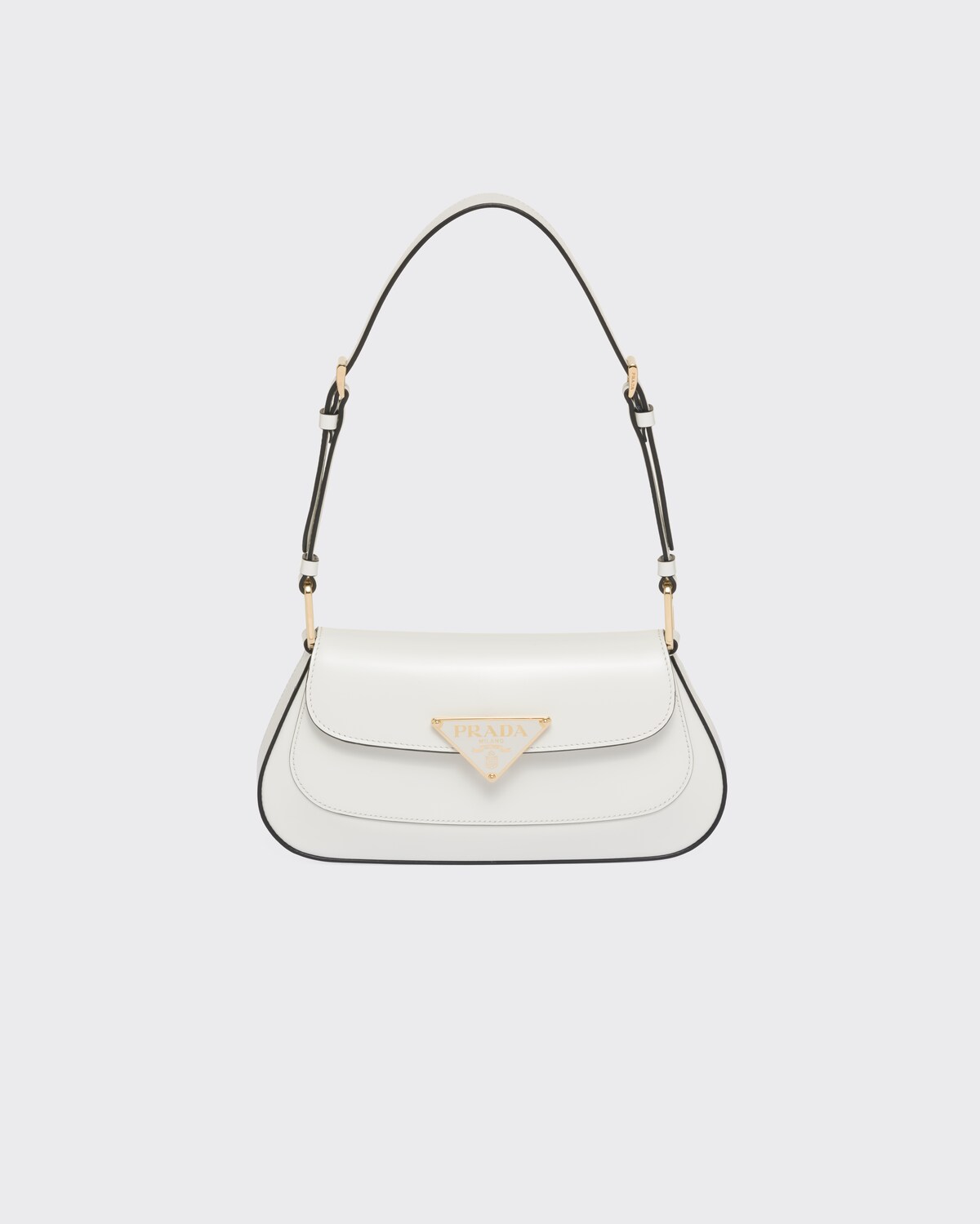 White Brushed Leather Shoulder Bag | PRADA