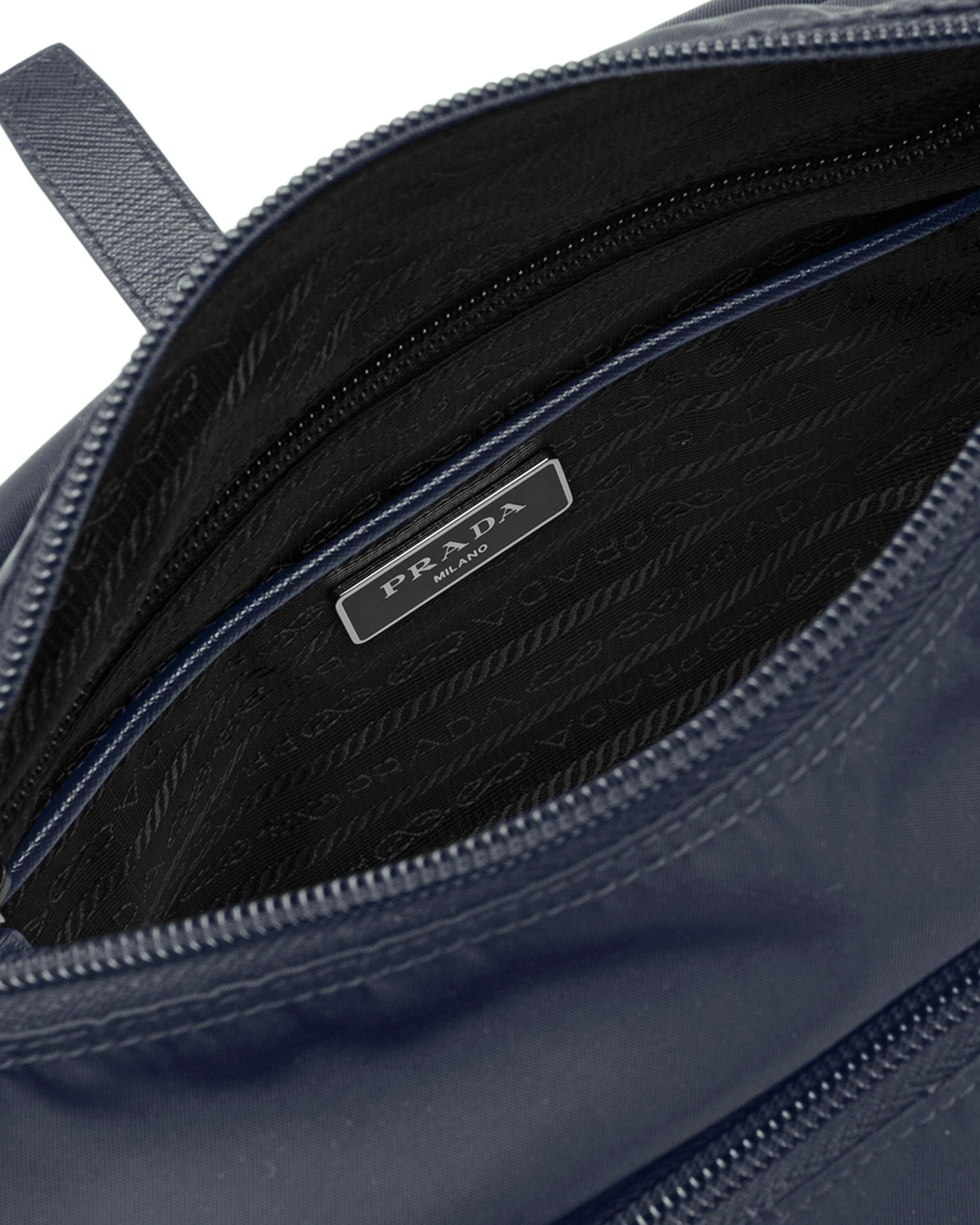 Blue/ Black Small Nylon Shoulder Bag | Prada