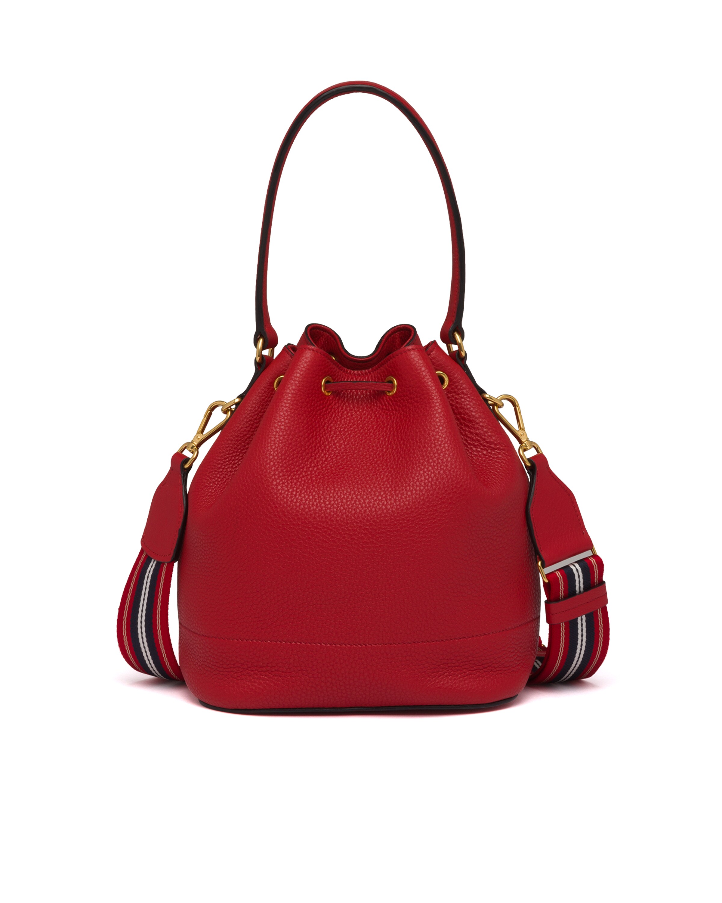Red D Leather Bucket Bag | Prada