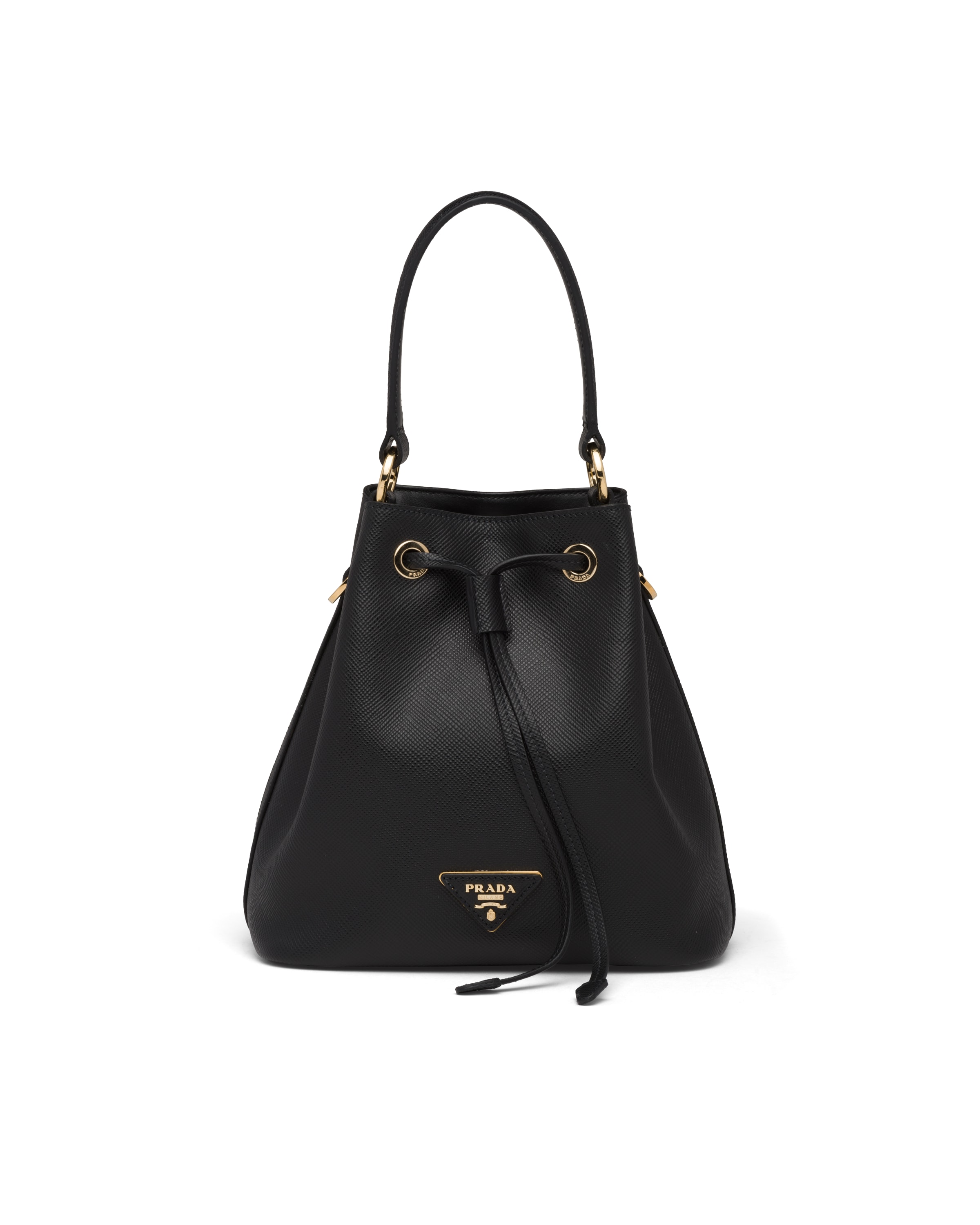Black Saffiano Leather Bucket Bag | Prada