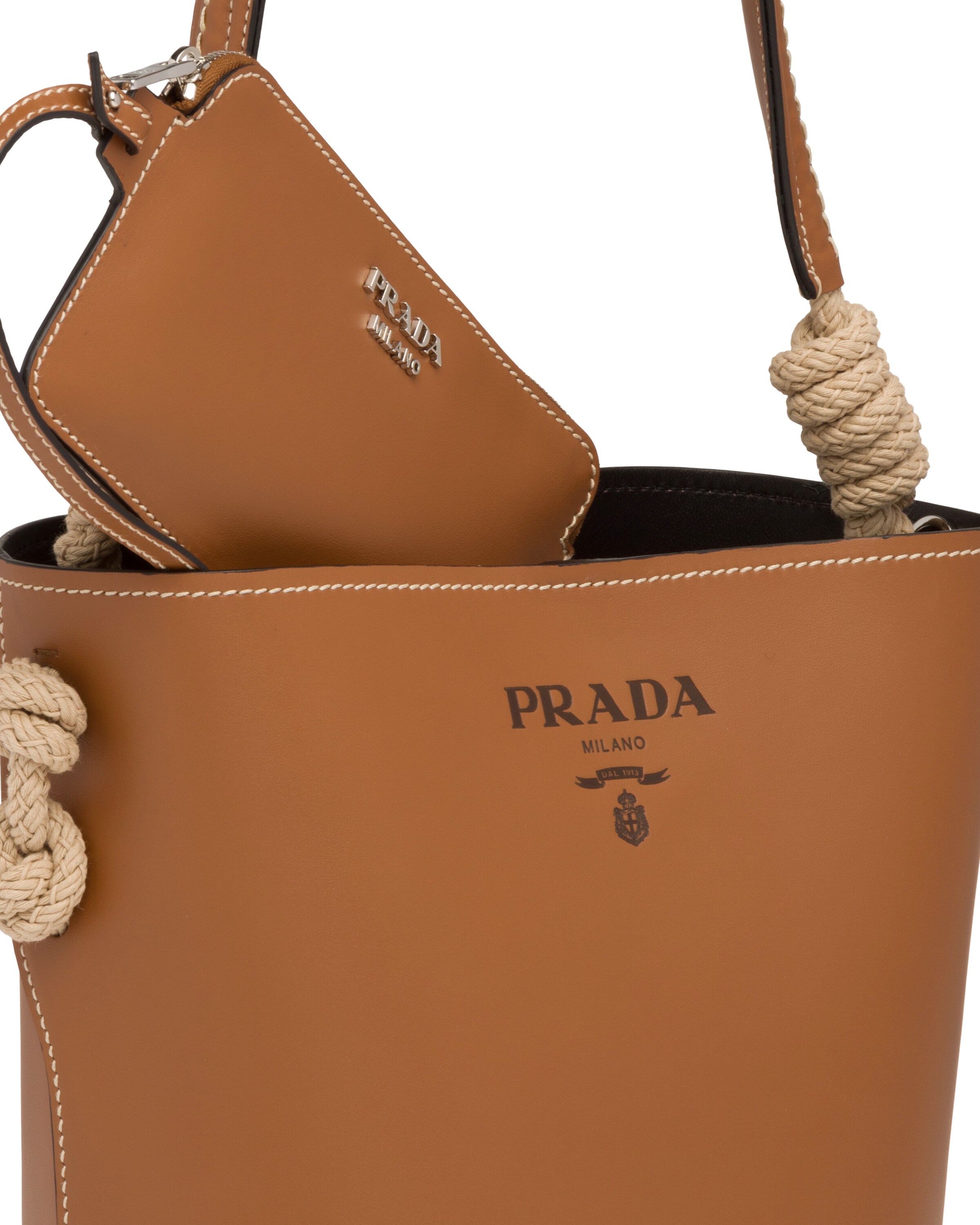 Leather Prada Tambour Bucket Bag | Prada