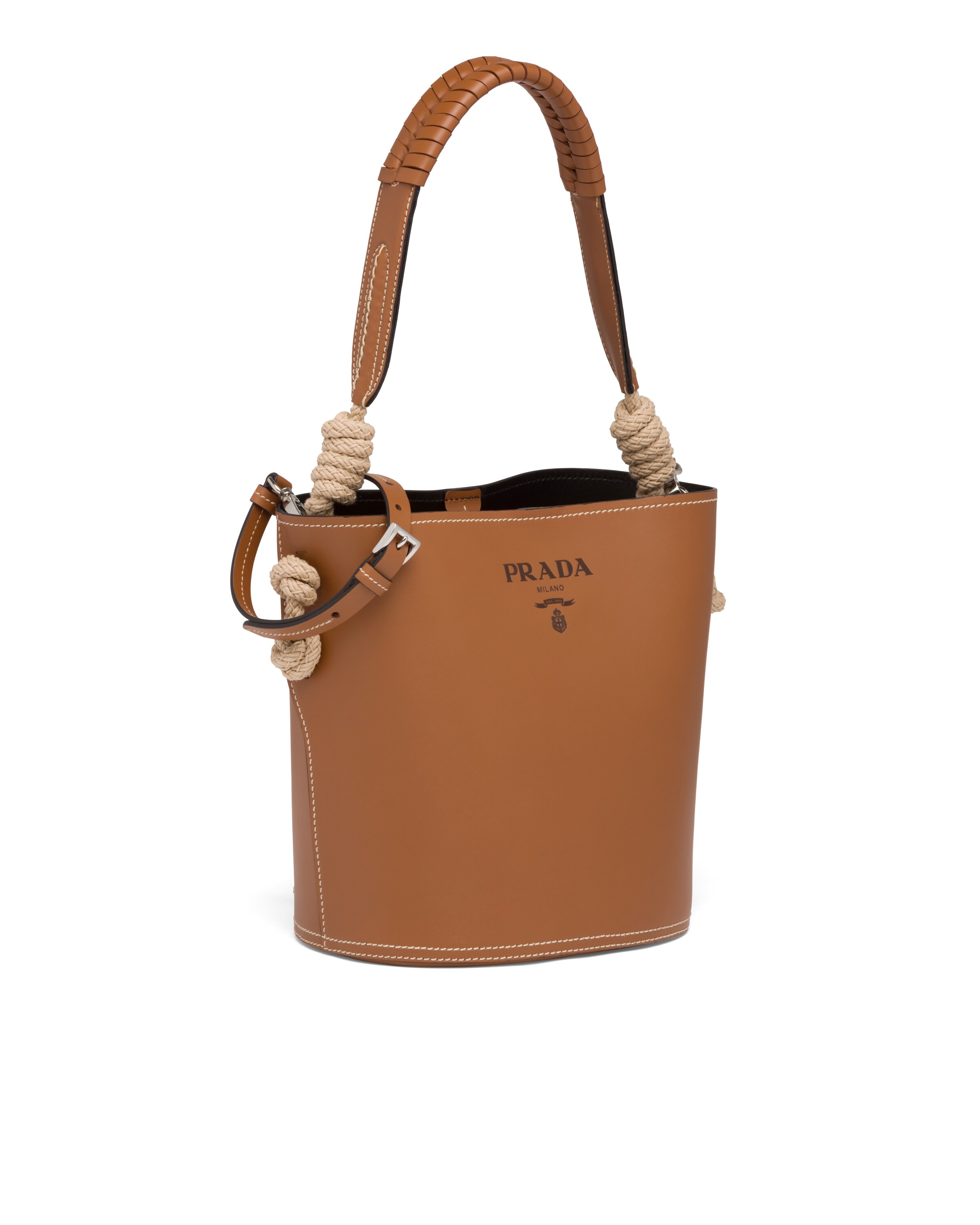 Leather Prada Tambour Bucket Bag | Prada