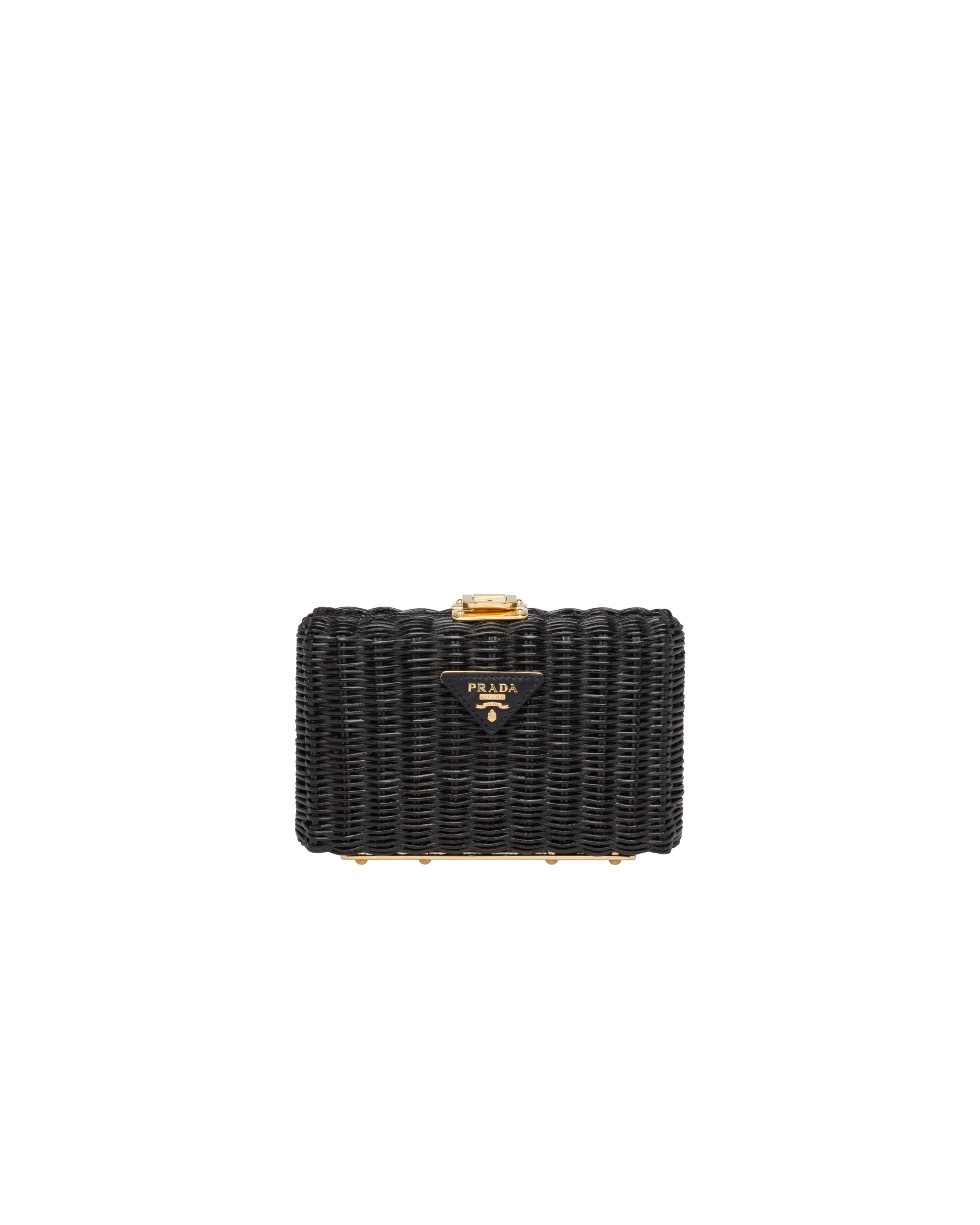 Black Wicker Clutch | Prada