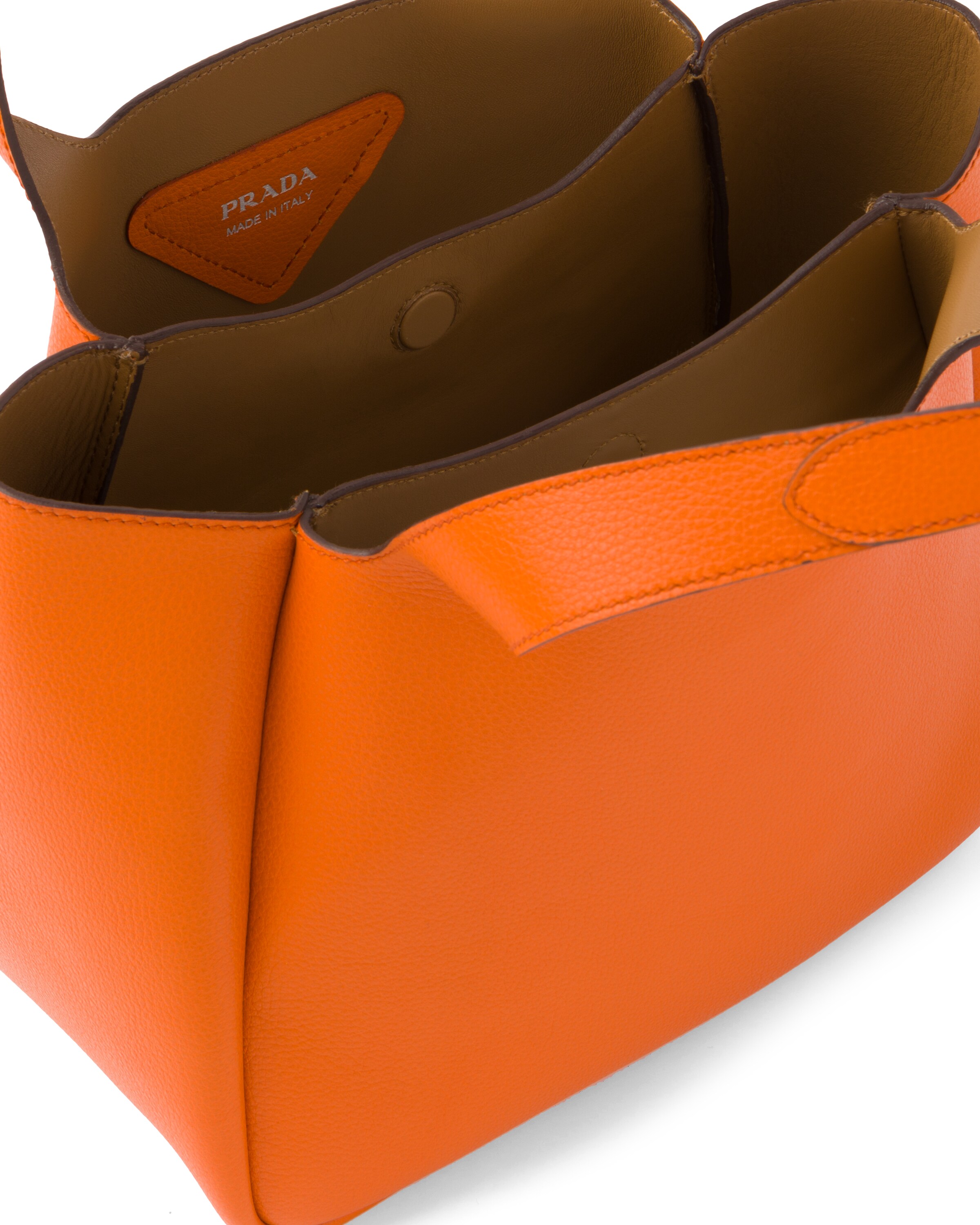 Papaya/caramel Prada Dynamique leather handbag | Prada