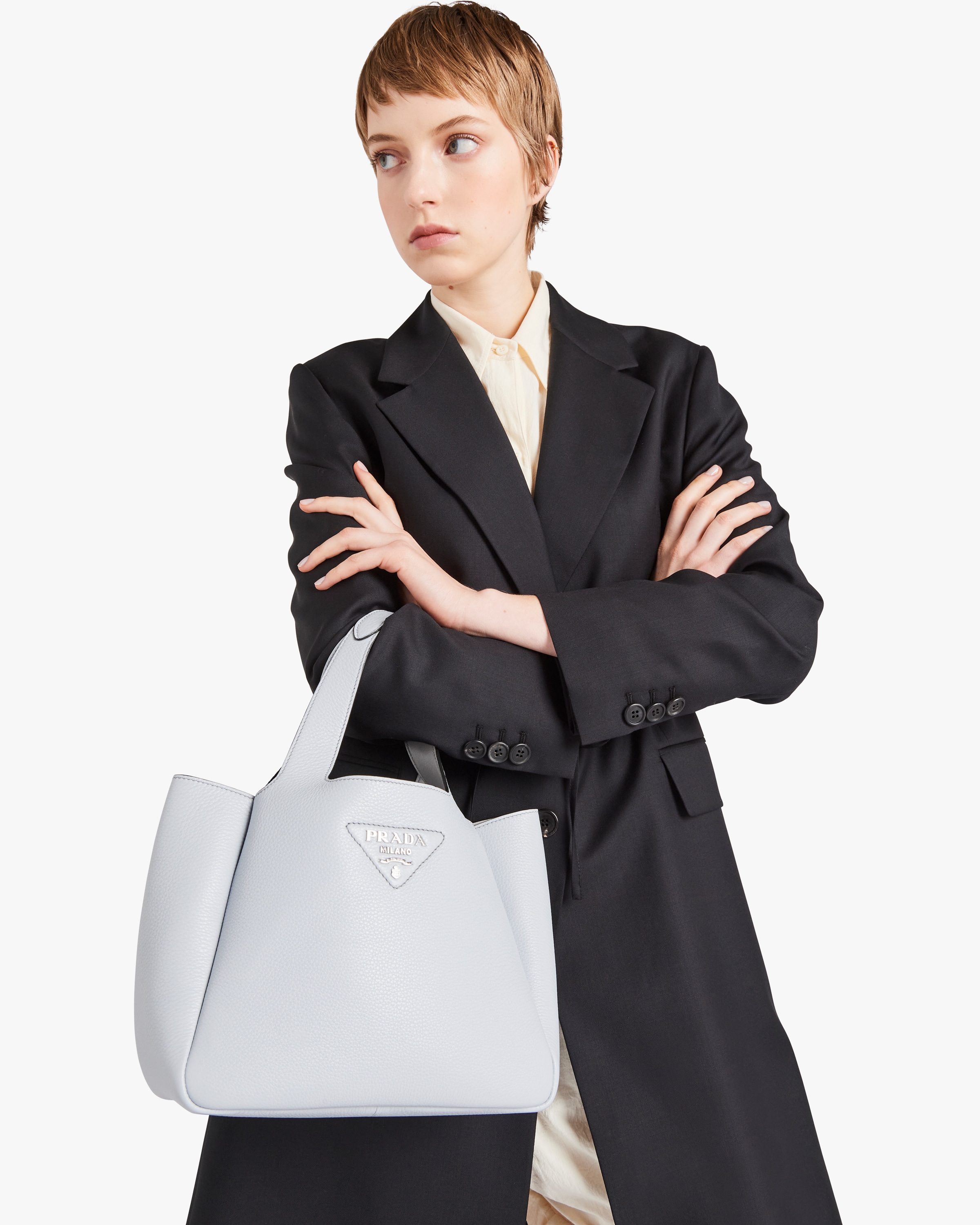 Cornflower Prada Flou leather tote | Prada