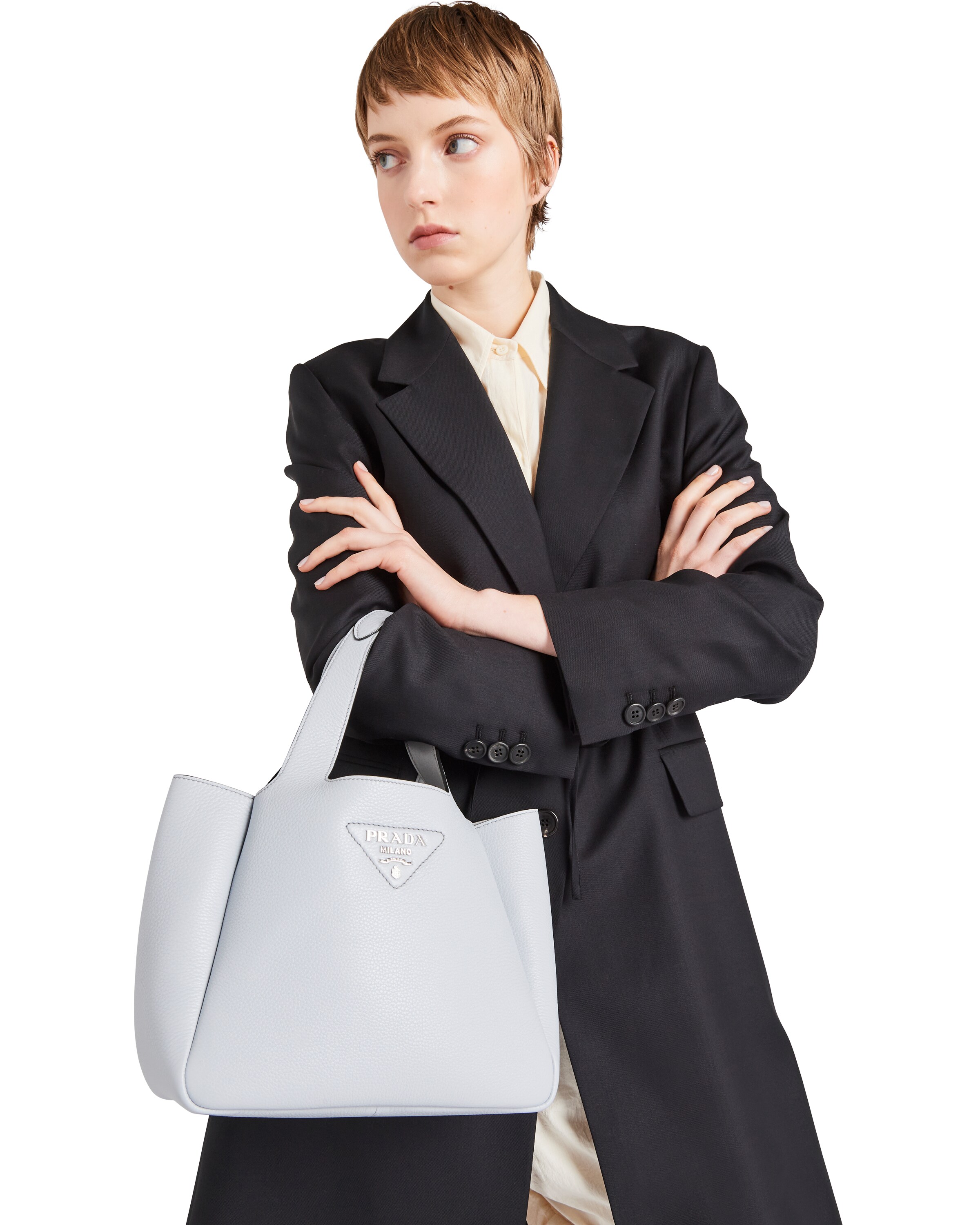 Kornblume Prada Dynamique Tote Bag aus Leder | Prada