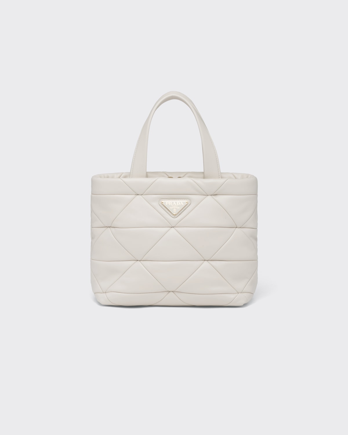 White Prada System Nappa Leather Patchwork Tote | PRADA