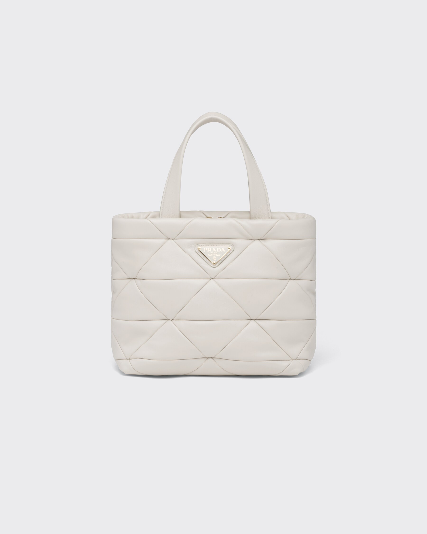 White Prada System Nappa Leather Patchwork Tote | PRADA