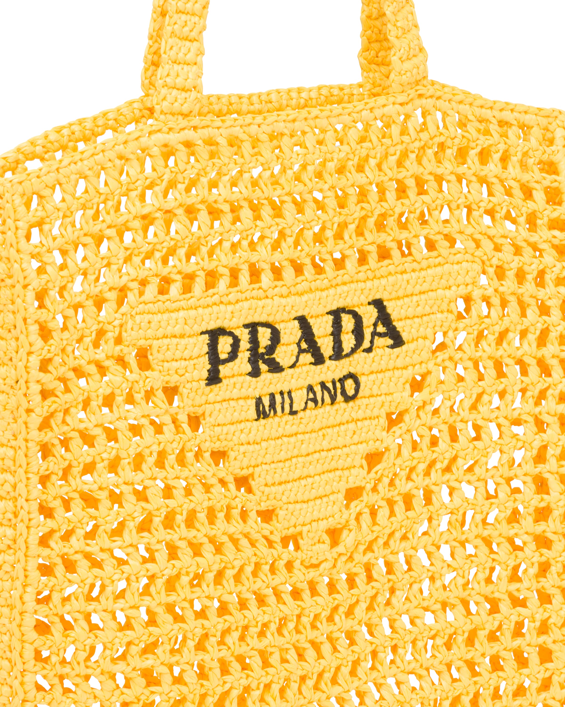Yellow Raffia tote bag | Prada
