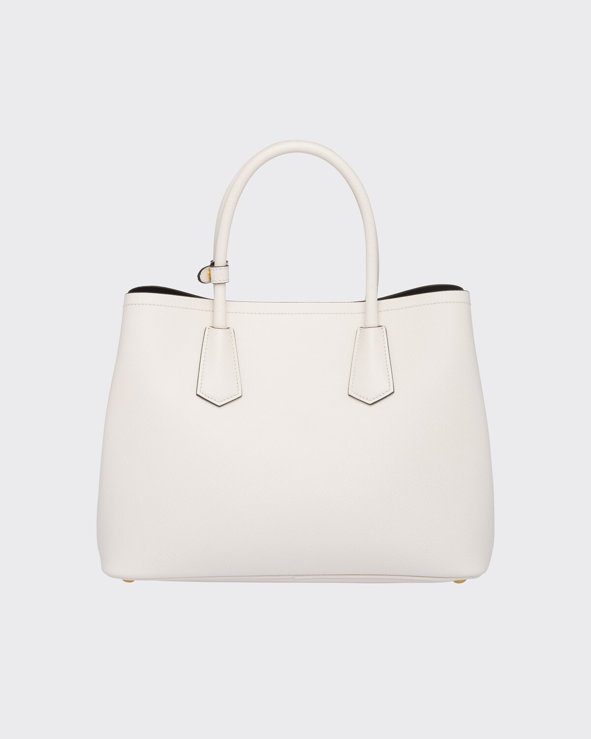White/black Medium Saffiano Leather Double Prada Bag | PRADA