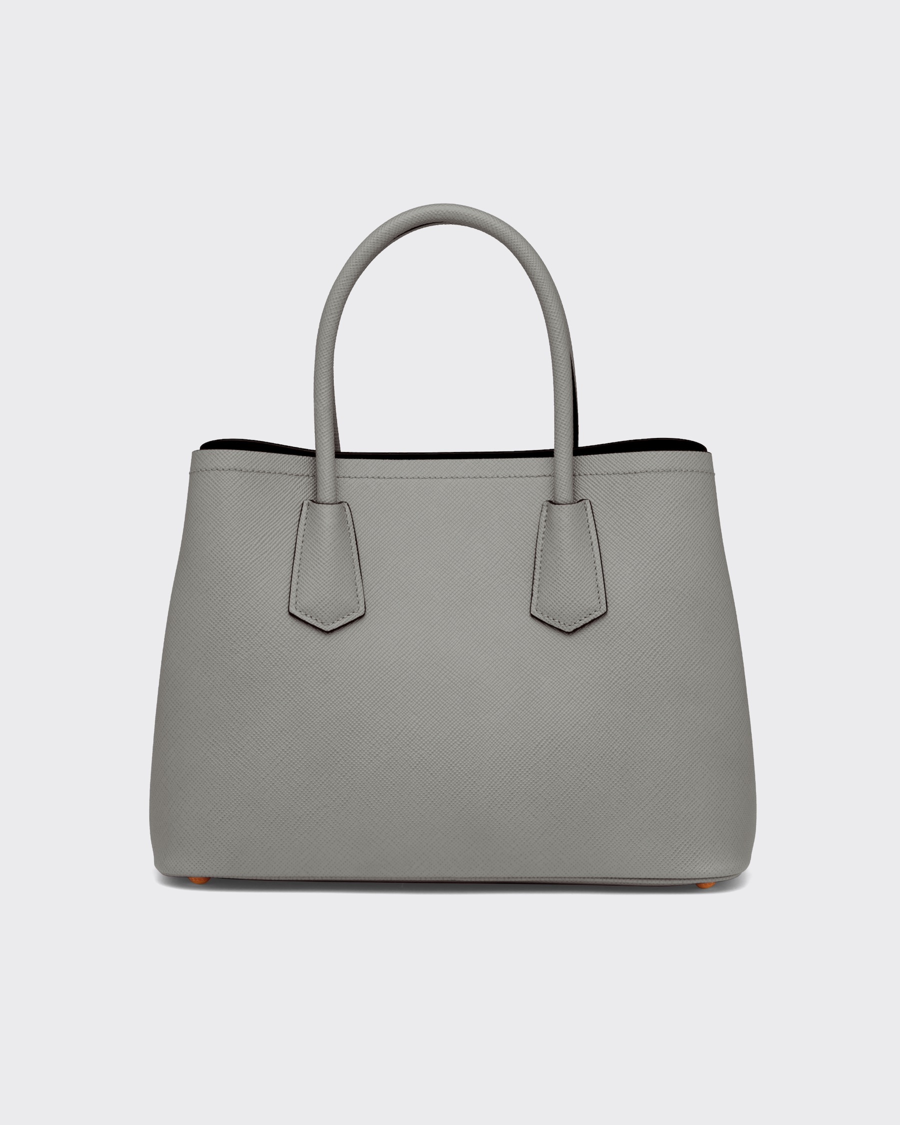 Slate/black Medium Prada Double Saffiano Leather Bag | PRADA