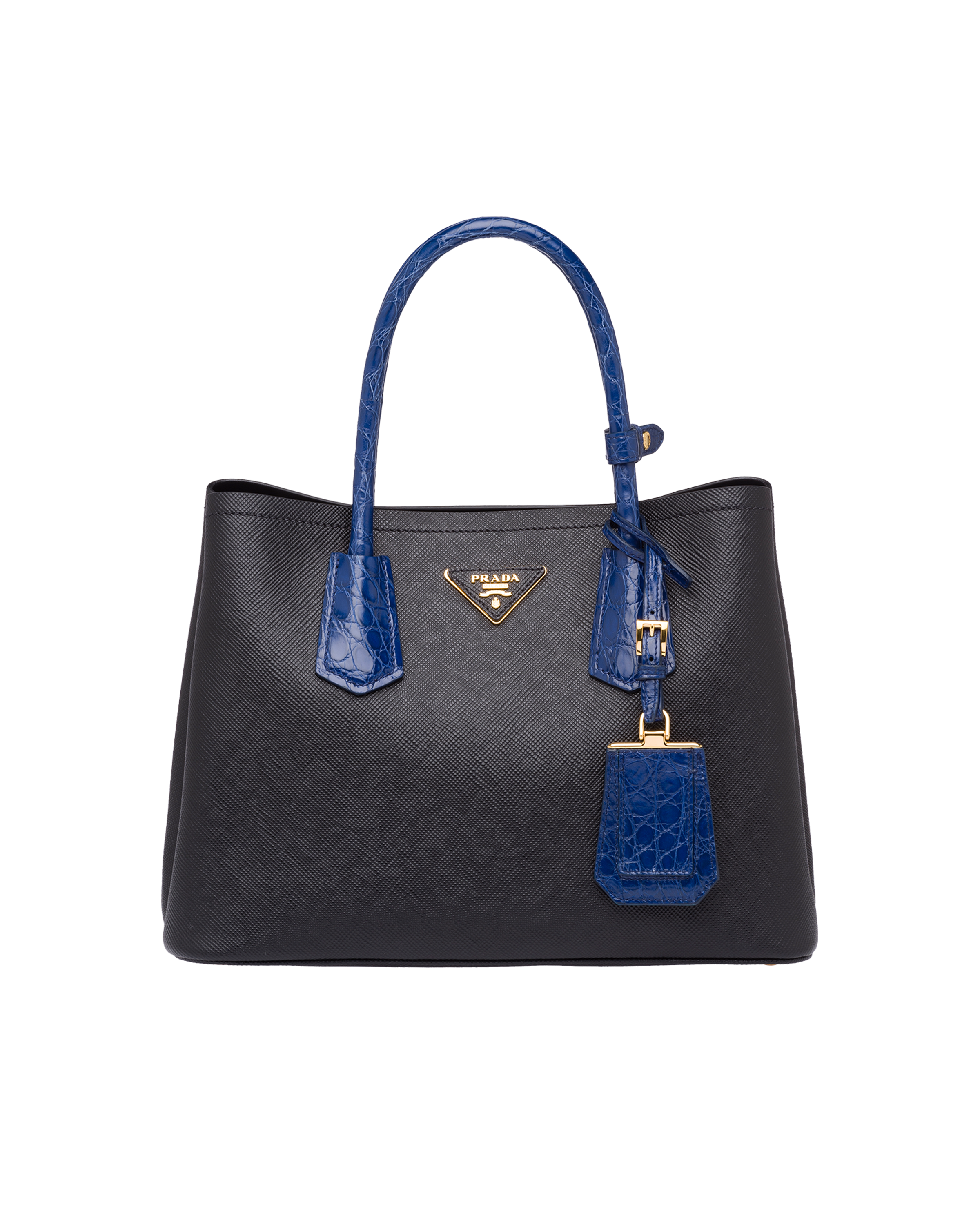 Black/bright Blue Prada Double Small Bag | Prada