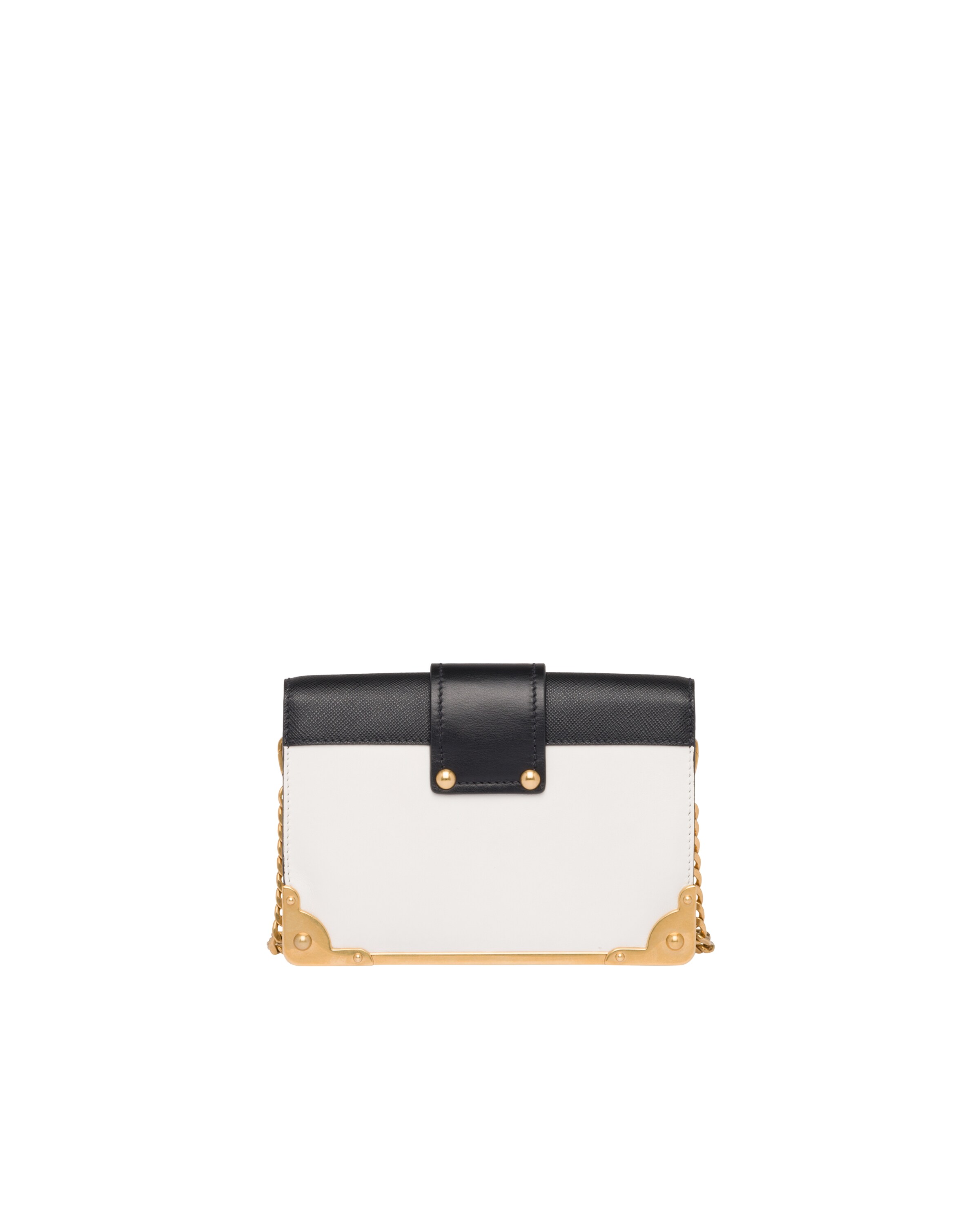 White/black Leather Prada Cahier Bag | Prada