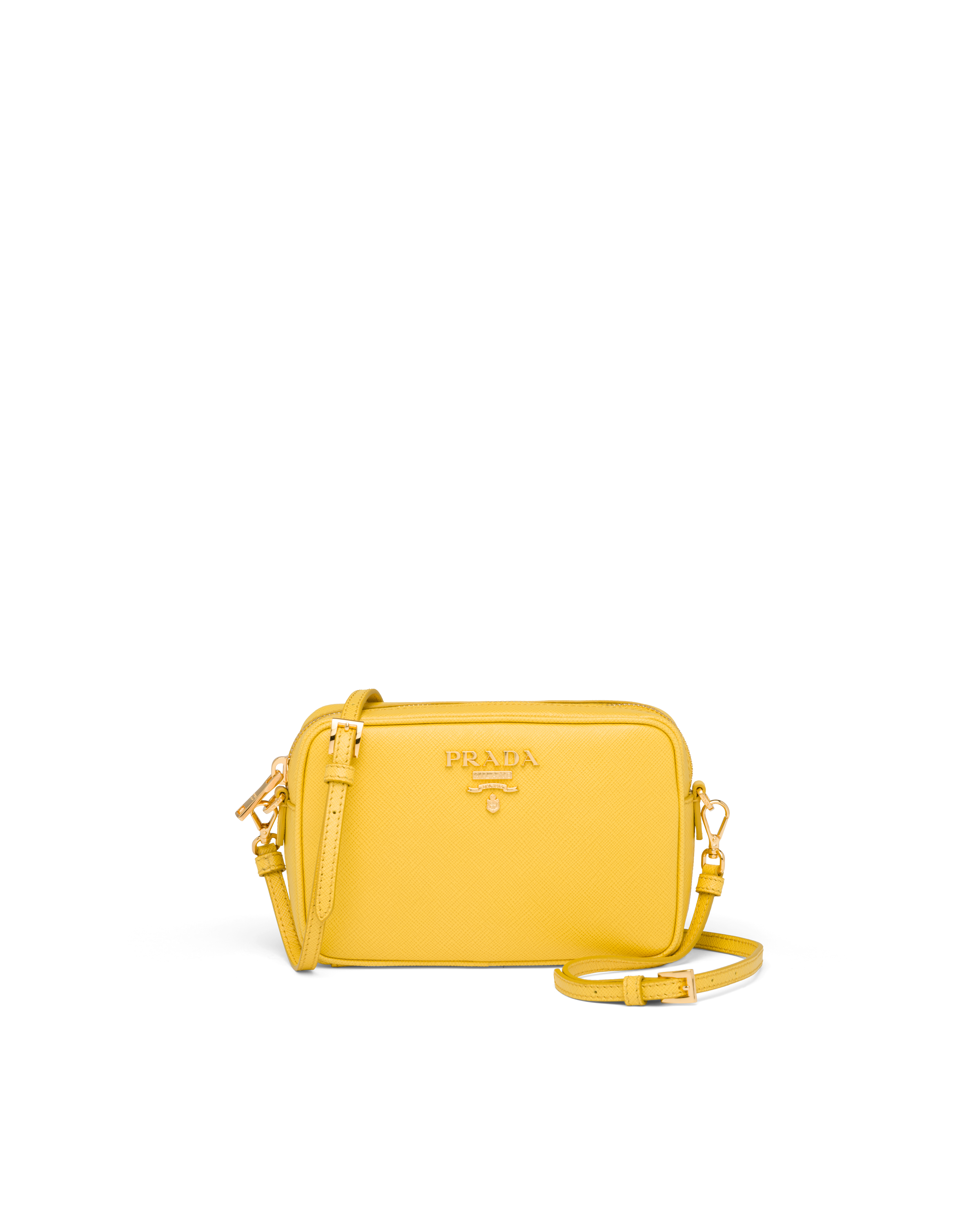 Sunny Yellow Leather Shoulder Bag | Prada