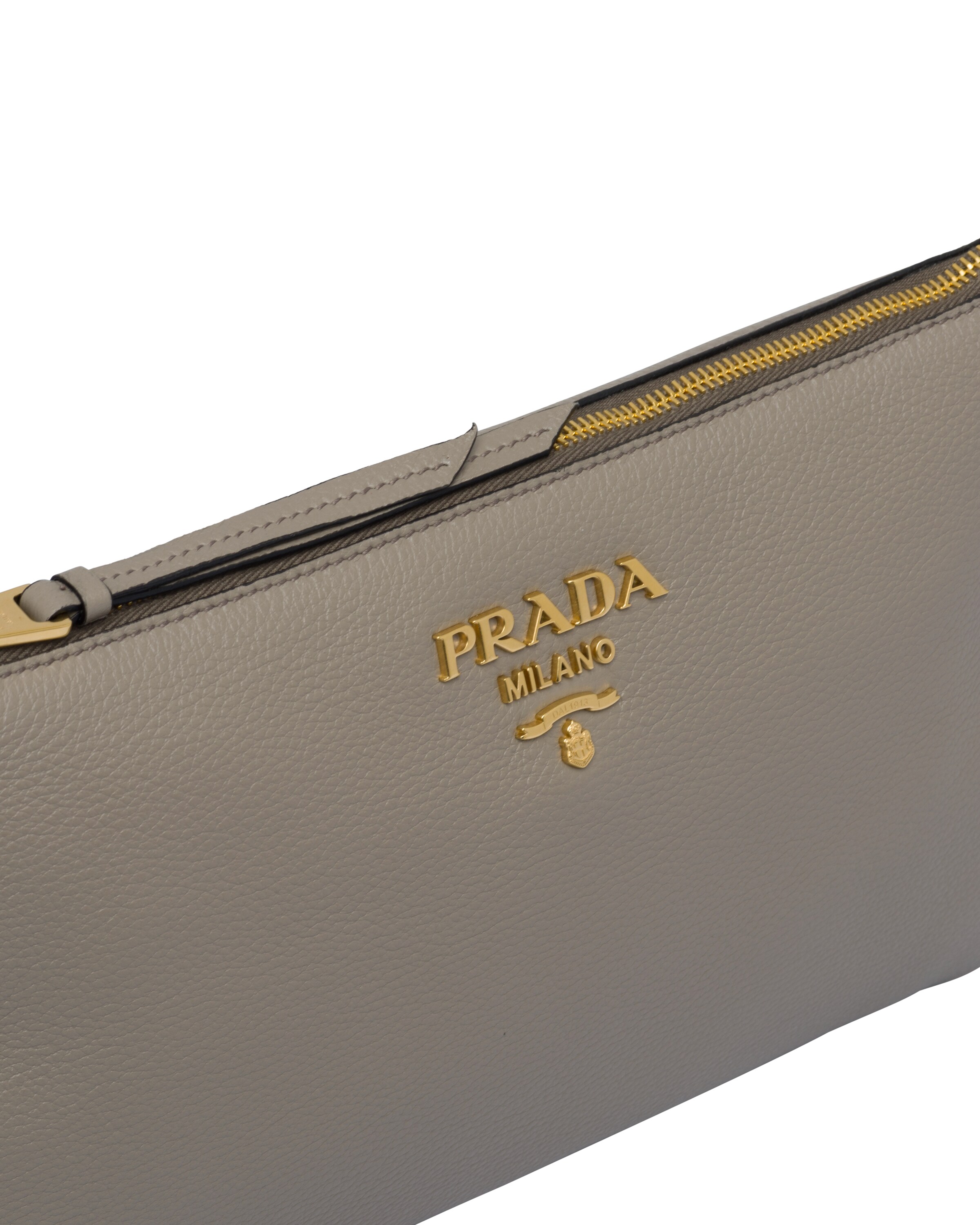 Clay Gray Leather shoulder bag | Prada