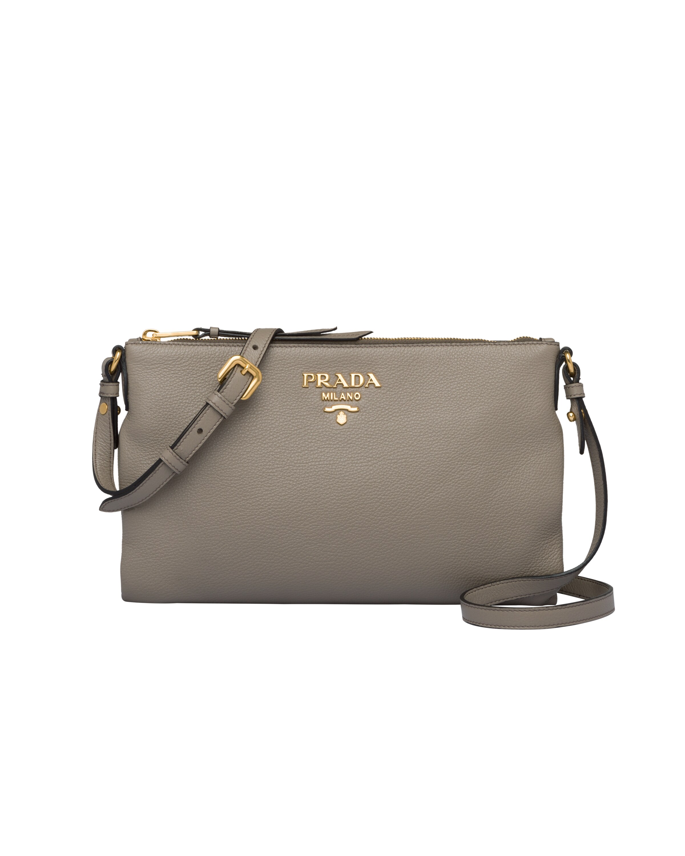 Clay Gray Leather shoulder bag | Prada