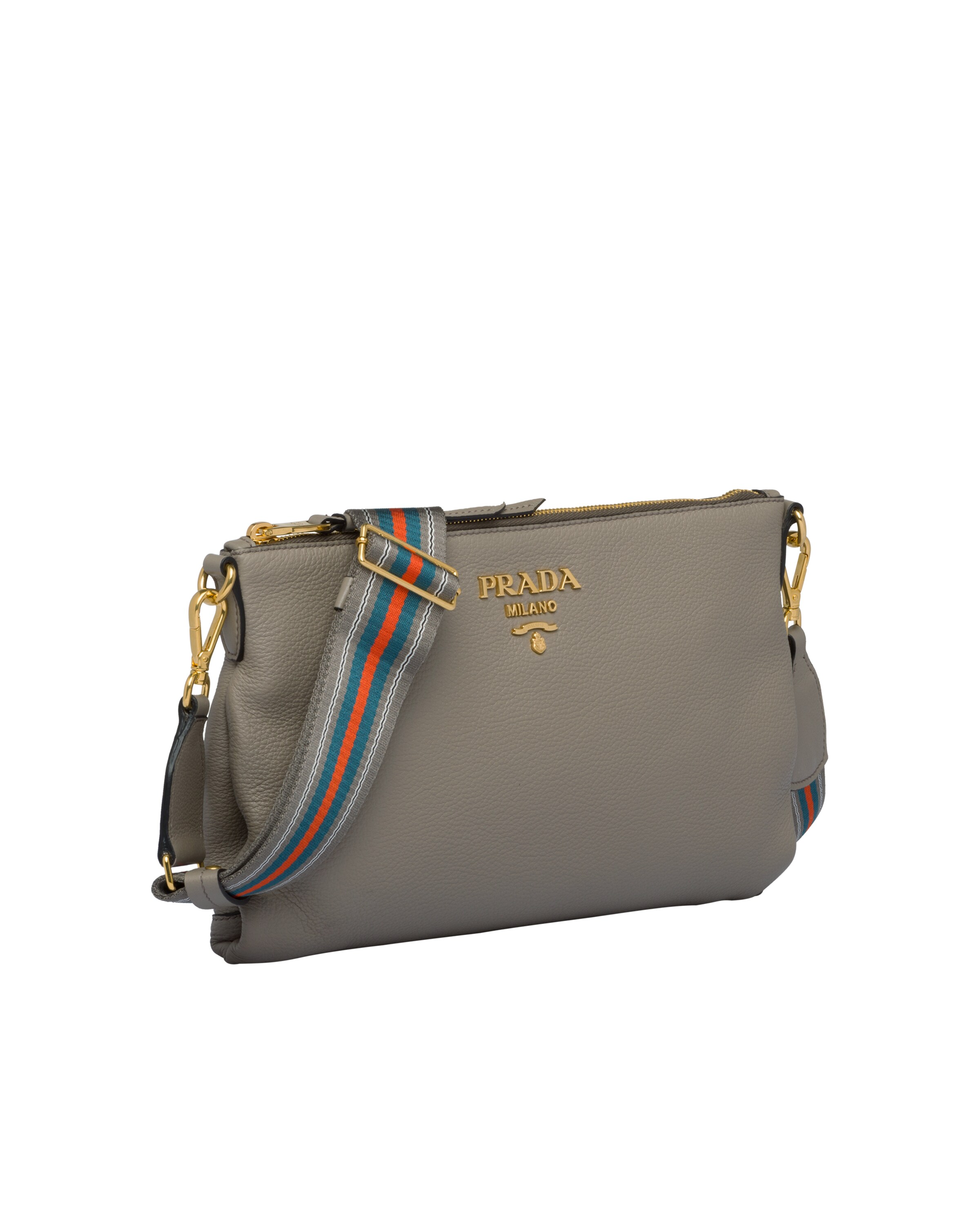 Clay Gray Leather shoulder bag | Prada