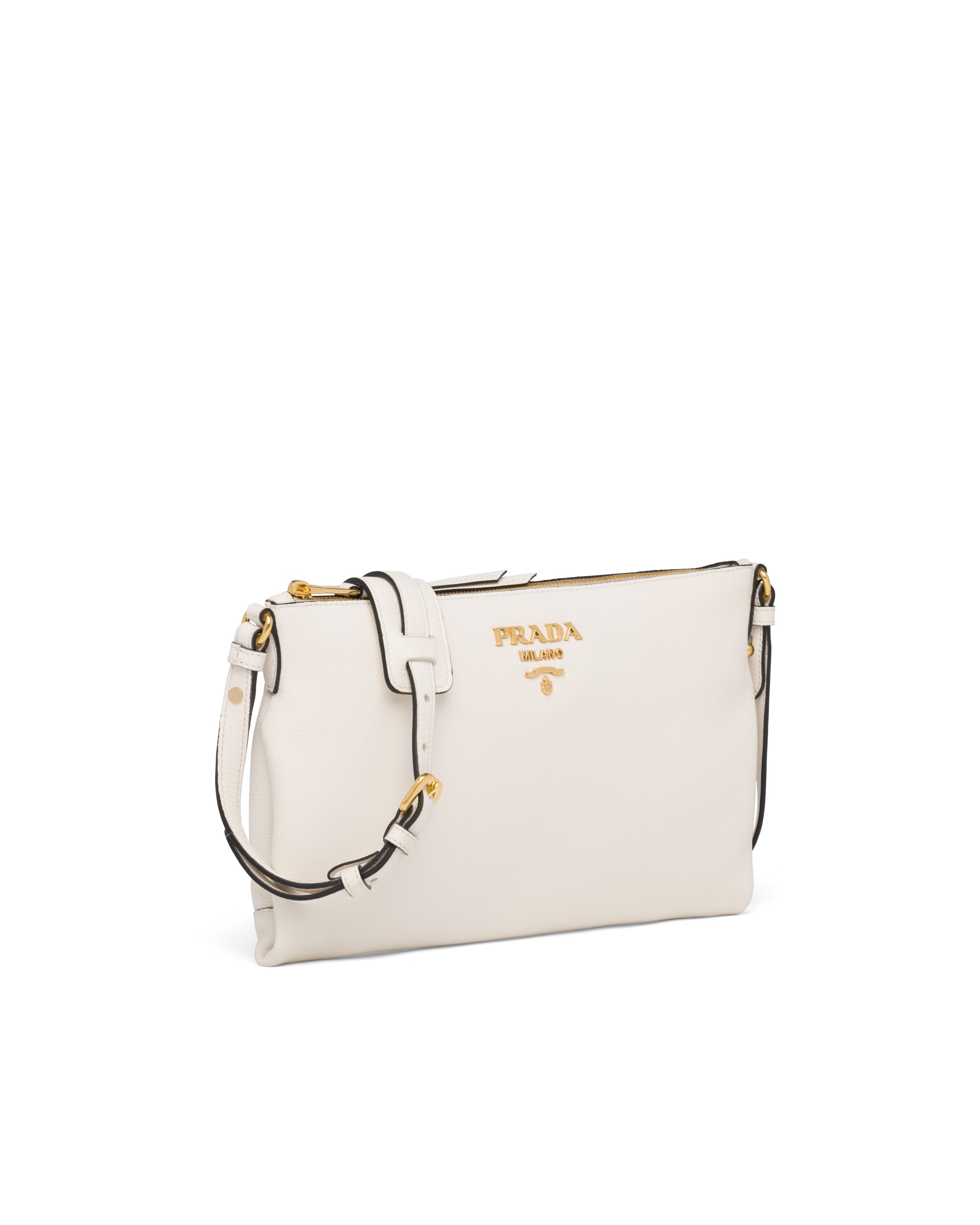 White Leather shoulder bag | Prada