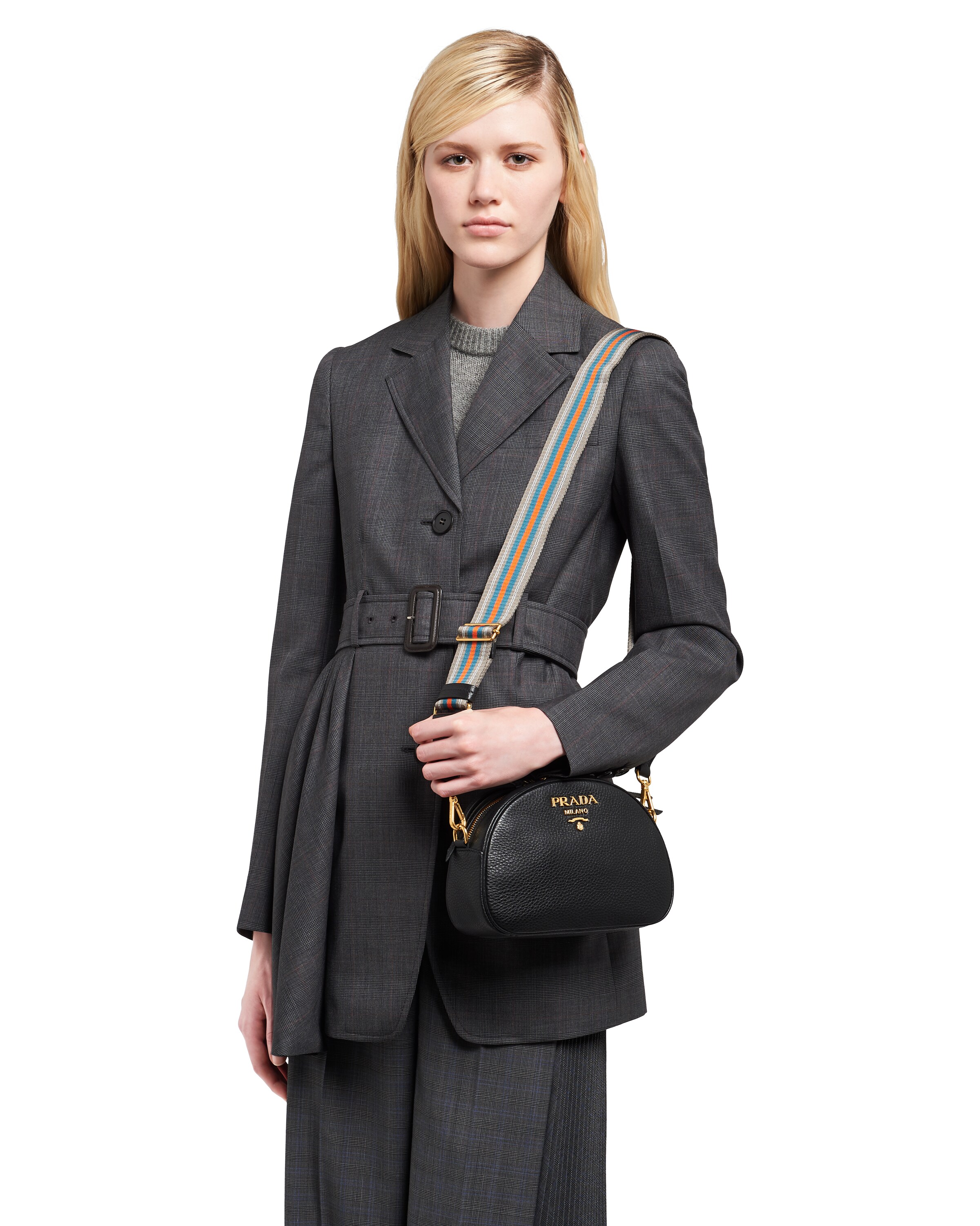 Black Leather shoulder bag | Prada