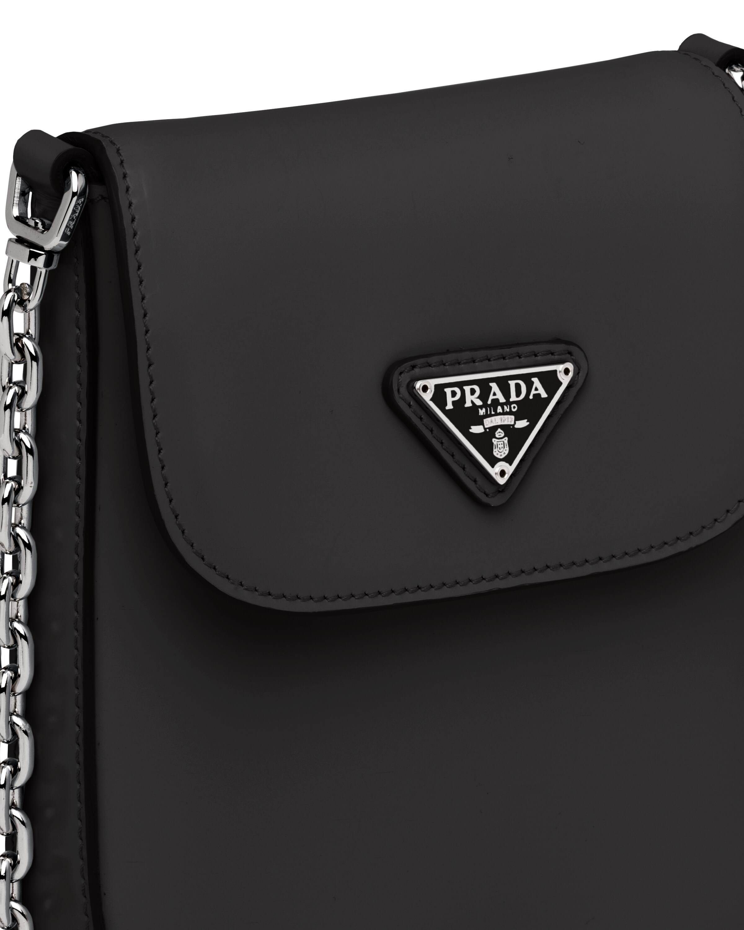 Brushed leather mini-bag | Prada