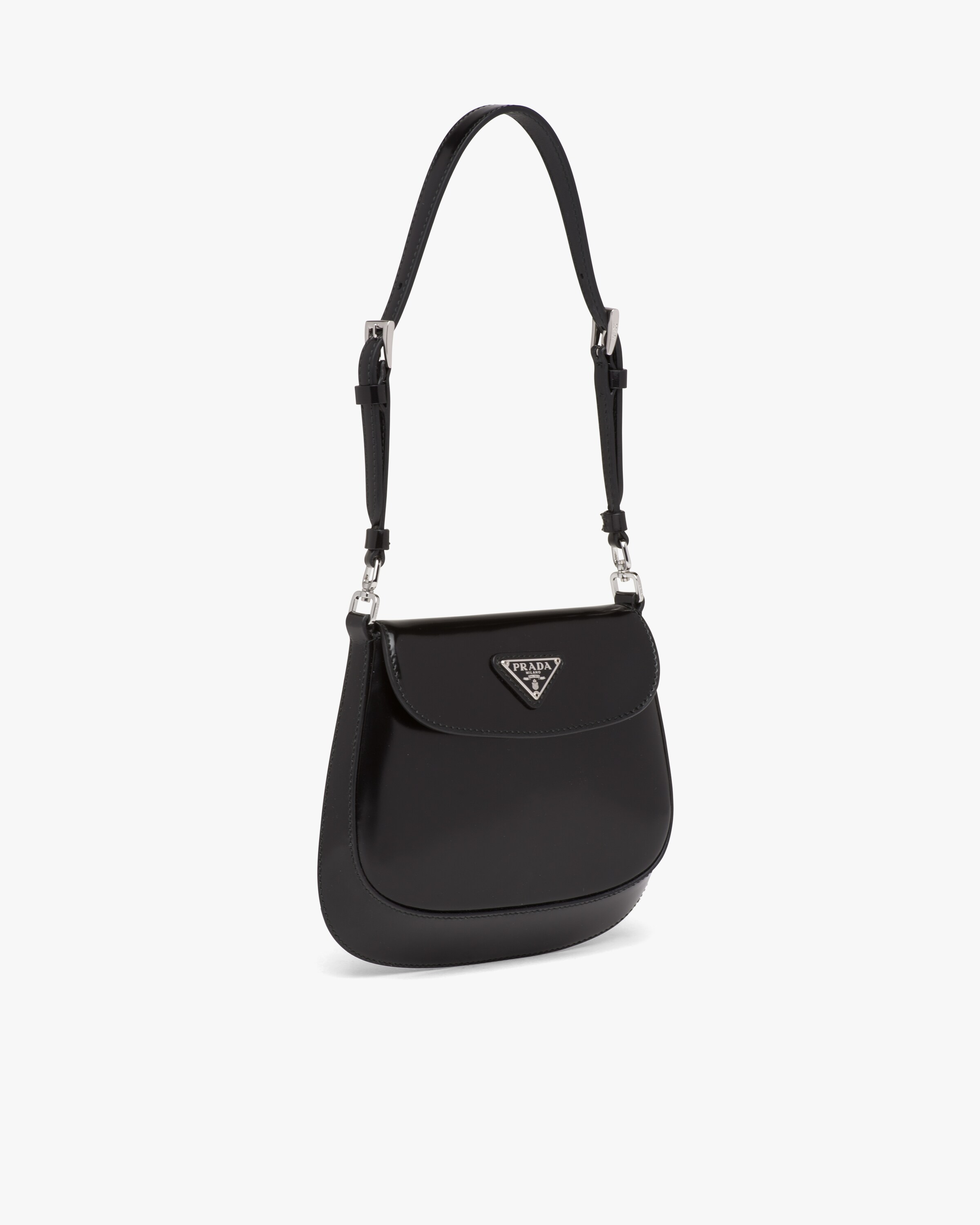 Black Prada Cleo brushed leather mini bag | Prada