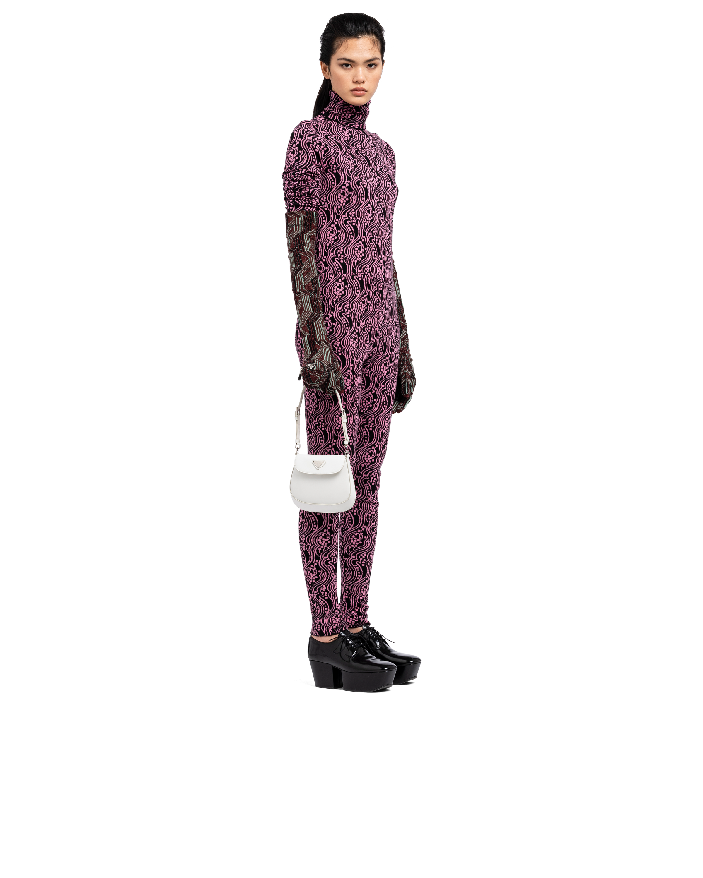 White Prada Cleo brushed leather mini bag | Prada