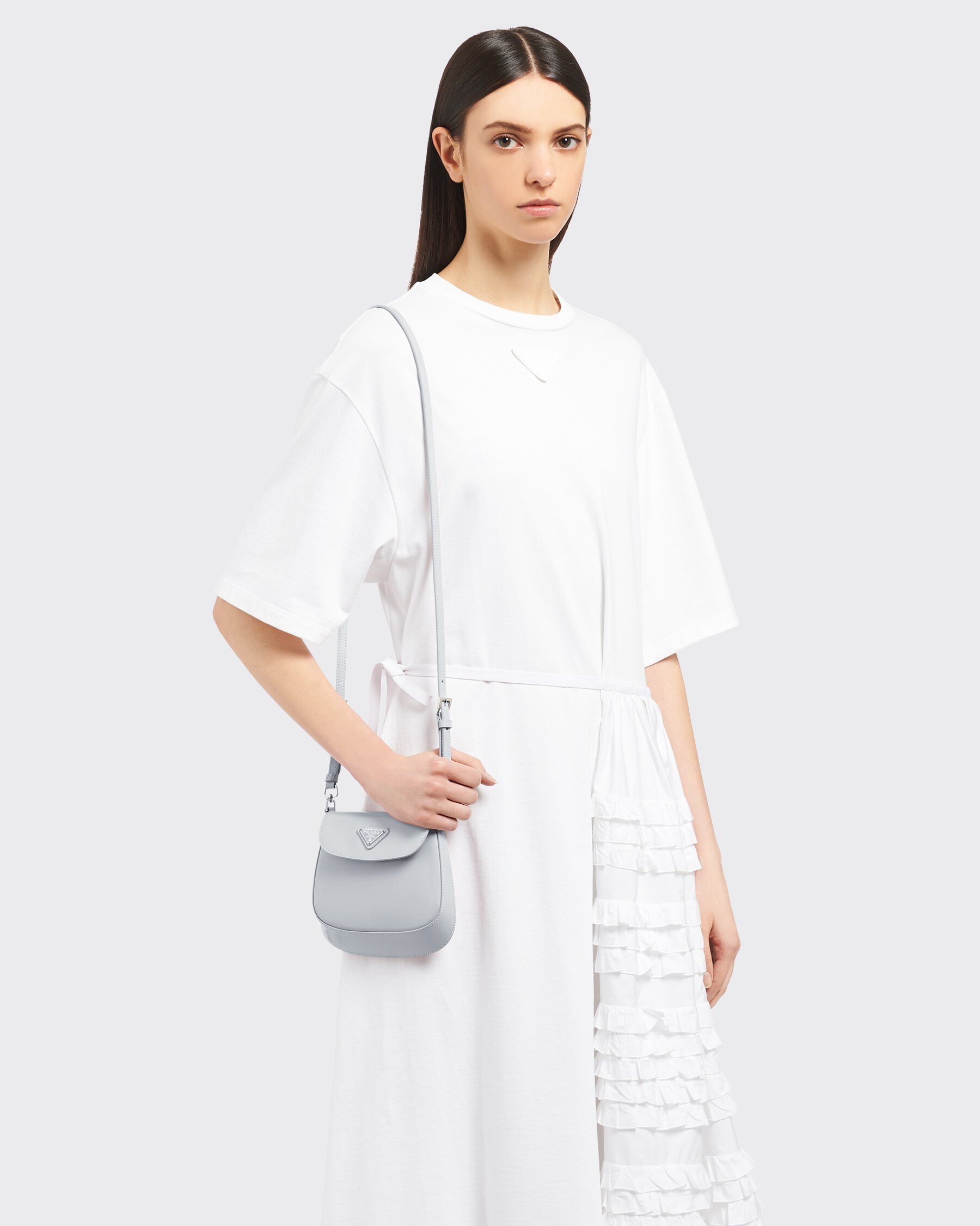 Cornflower Prada Cleo Brushed Leather Mini Bag | PRADA