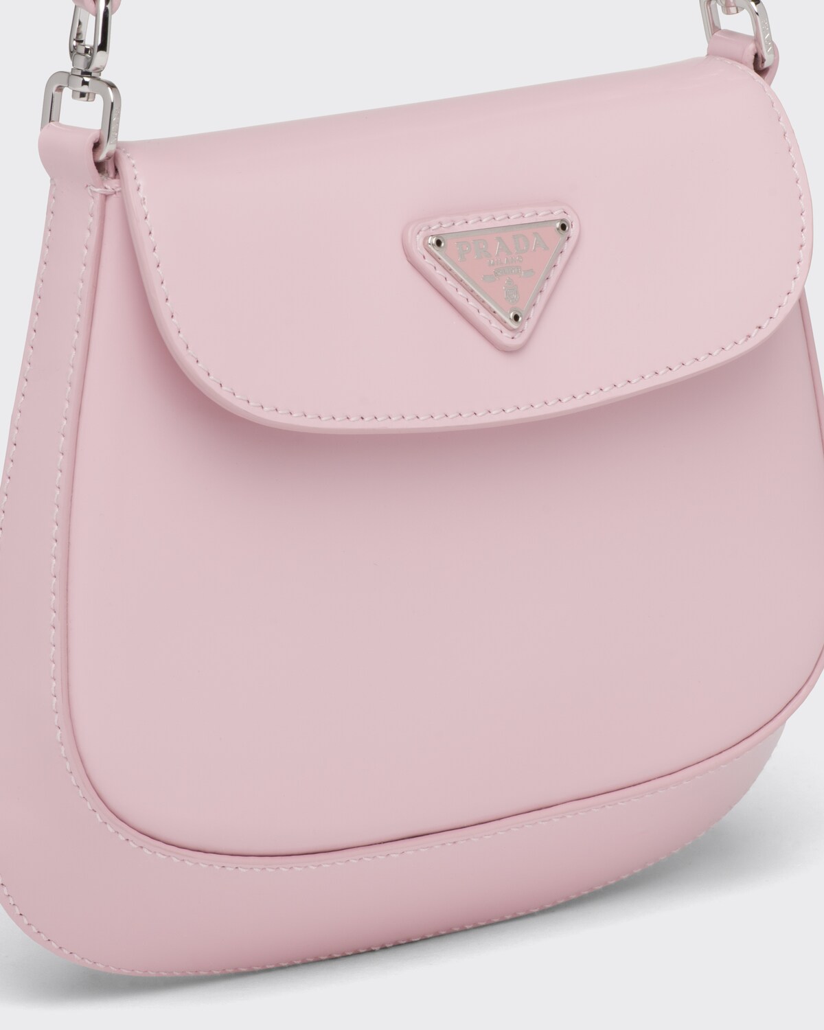 Alabaster Pink Prada Cleo Brushed Leather Mini Bag | PRADA