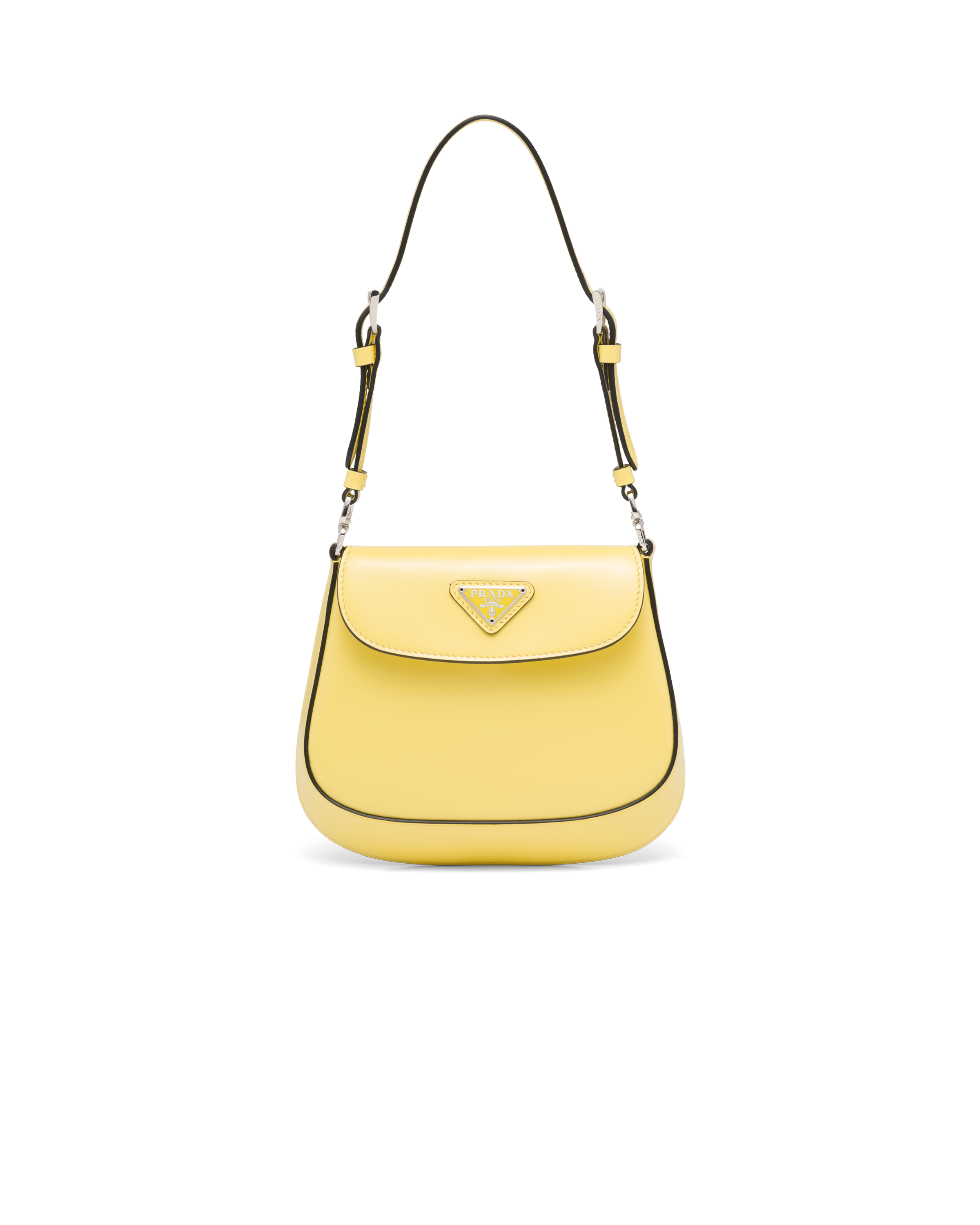 Yellow N Prada Cleo brushed leather mini bag | Prada