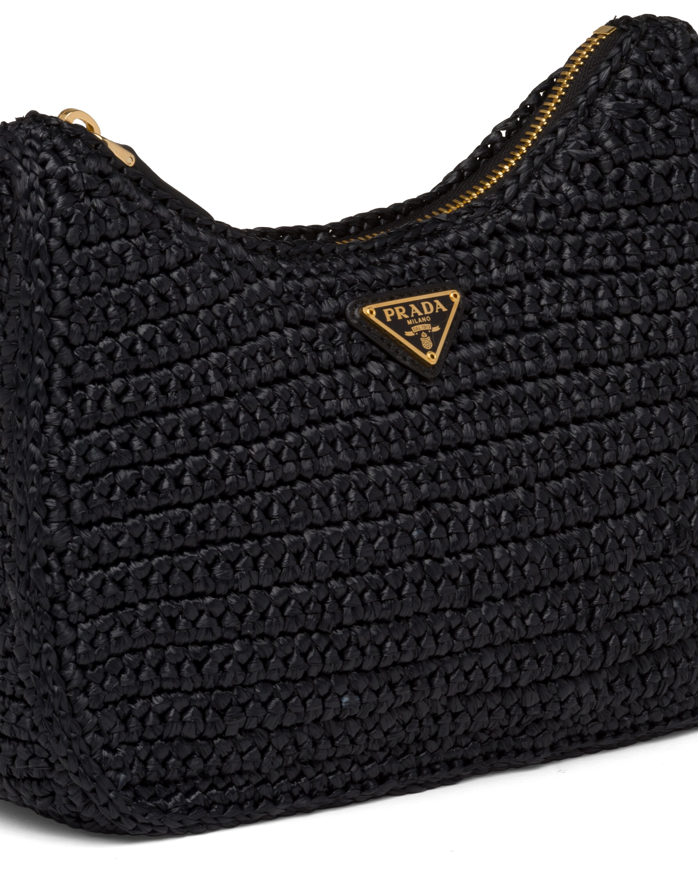 Black Prada Re-Edition 2005 raffia bag | Prada