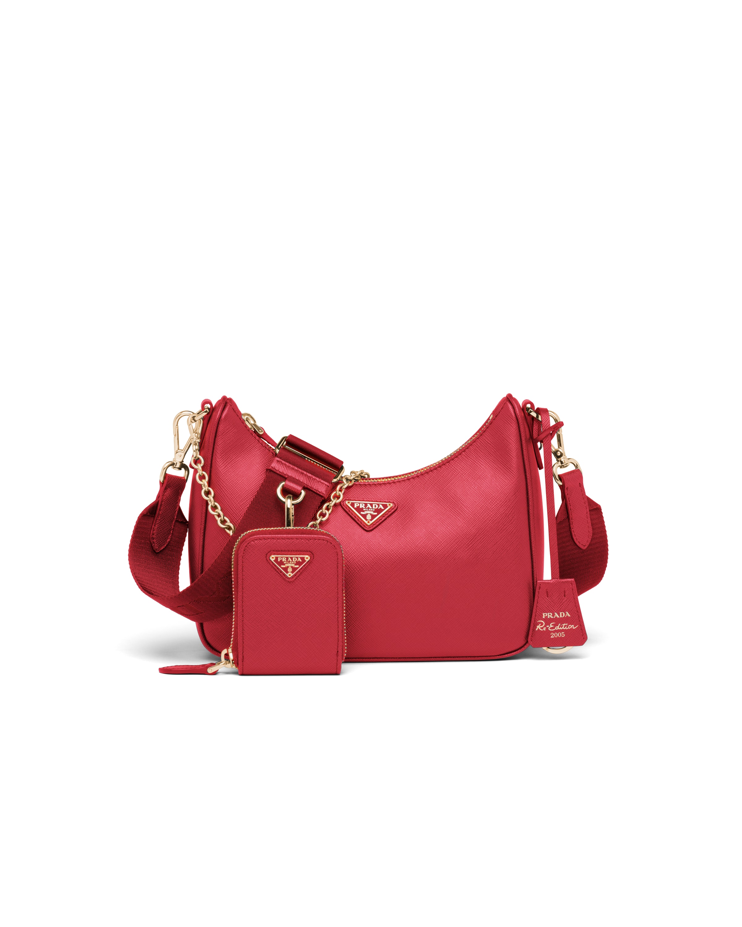 Fiery Red Prada Re-Edition 2005 Saffiano leather bag | Prada