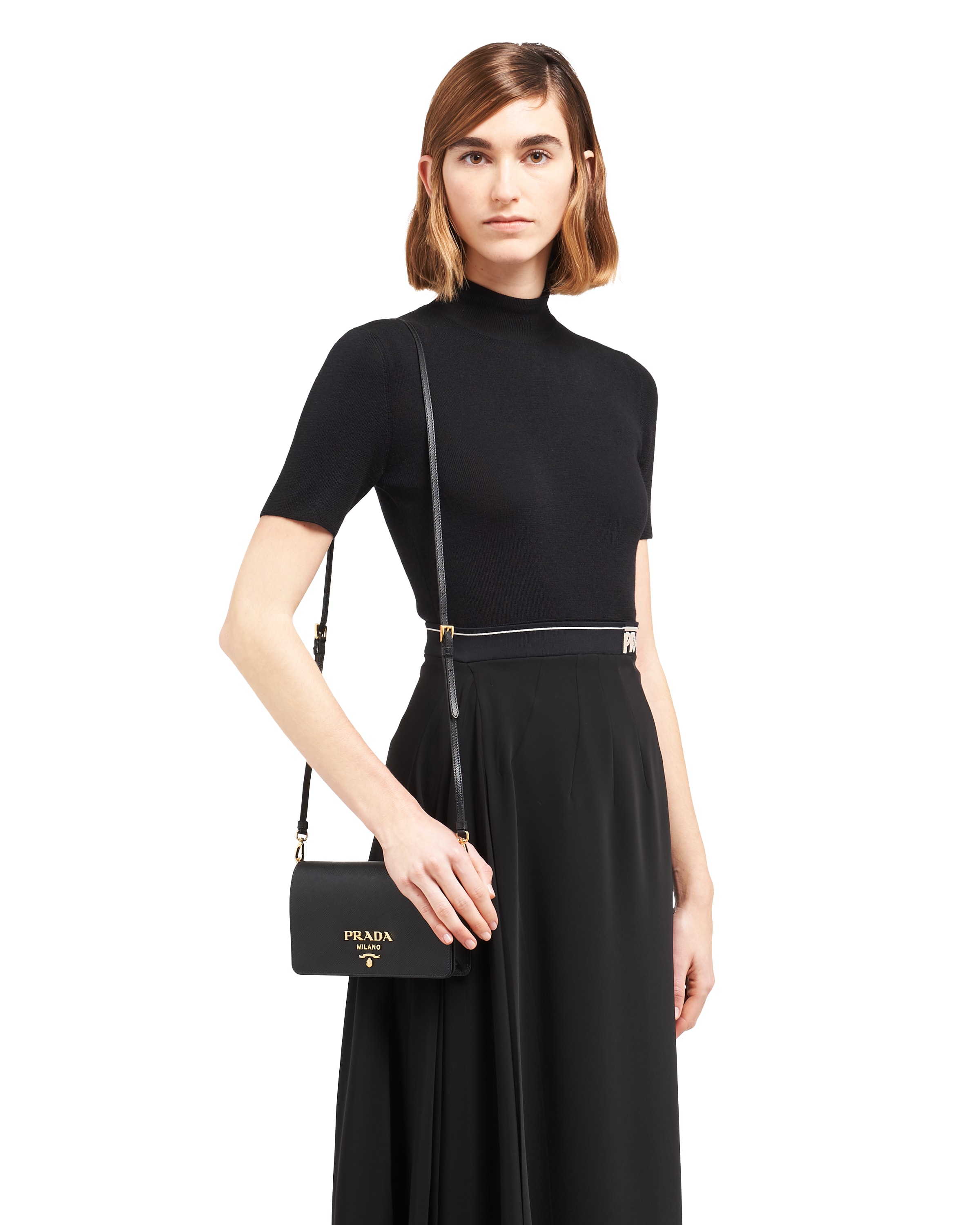 Black Saffiano Leather Mini Bag | Prada