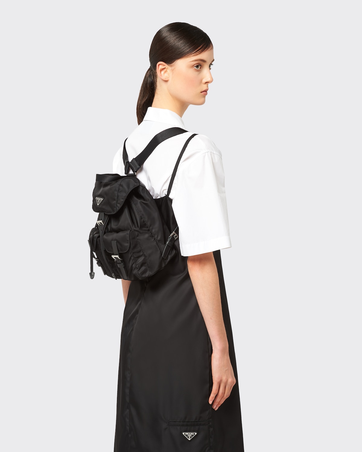 Black Small Re-nylon Backpack | PRADA
