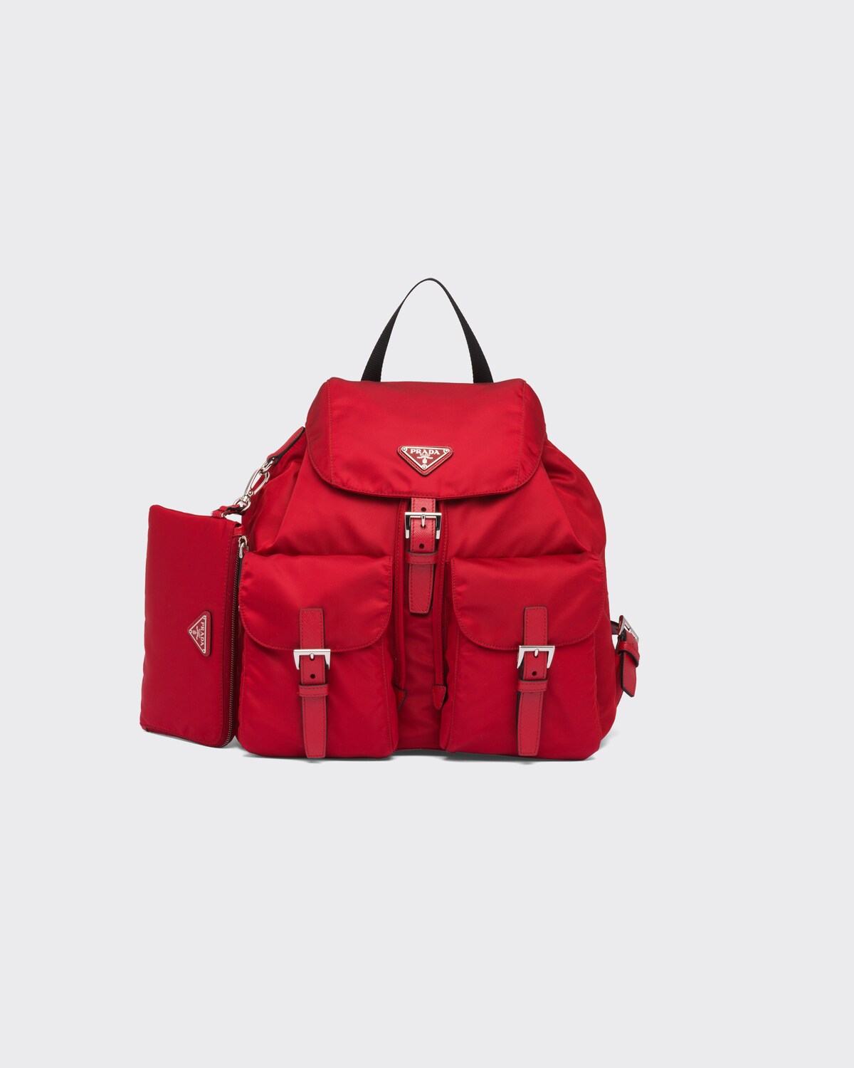 Fire/black Medium Nylon Backpack | PRADA