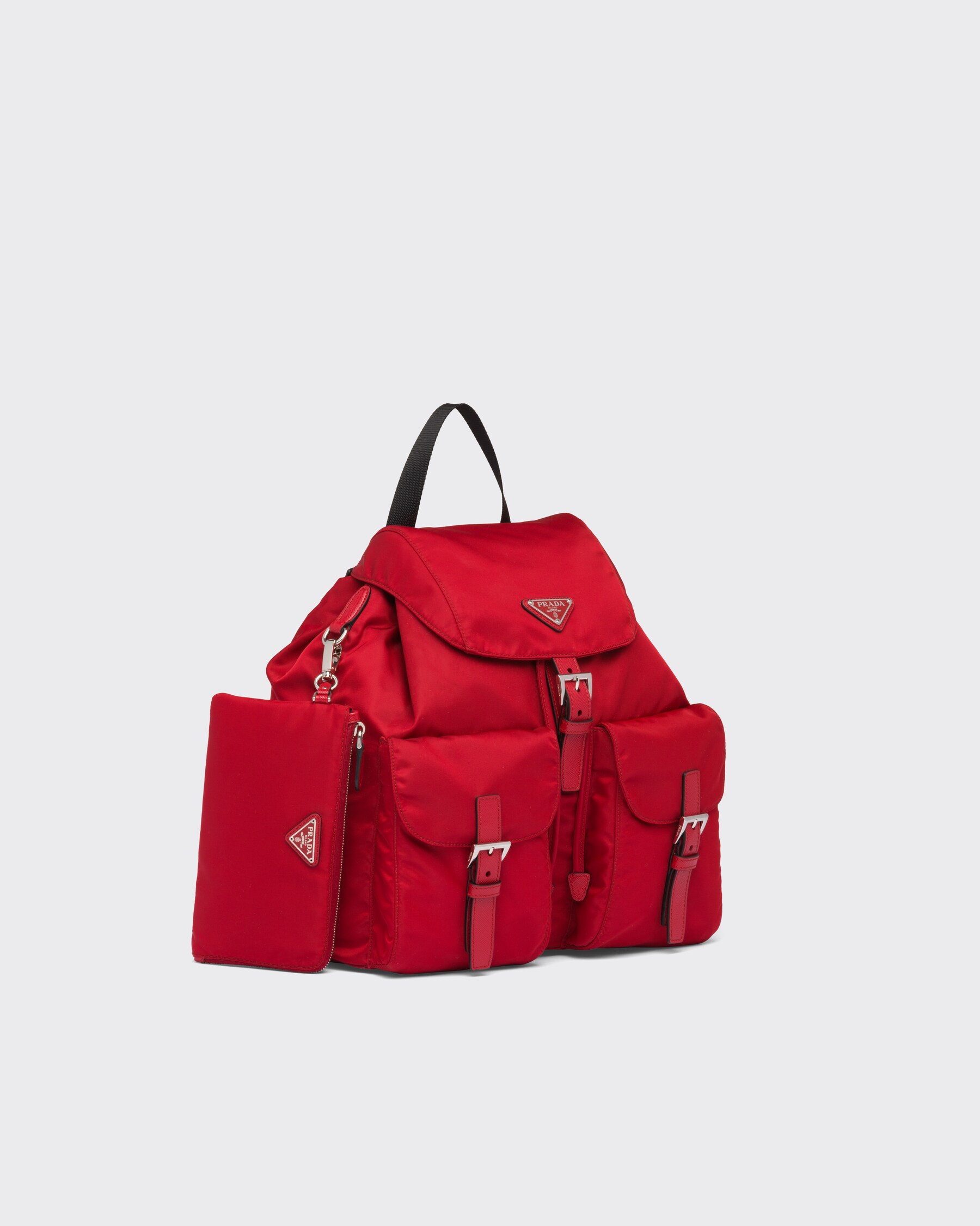 Fire/black Medium Nylon Backpack | PRADA