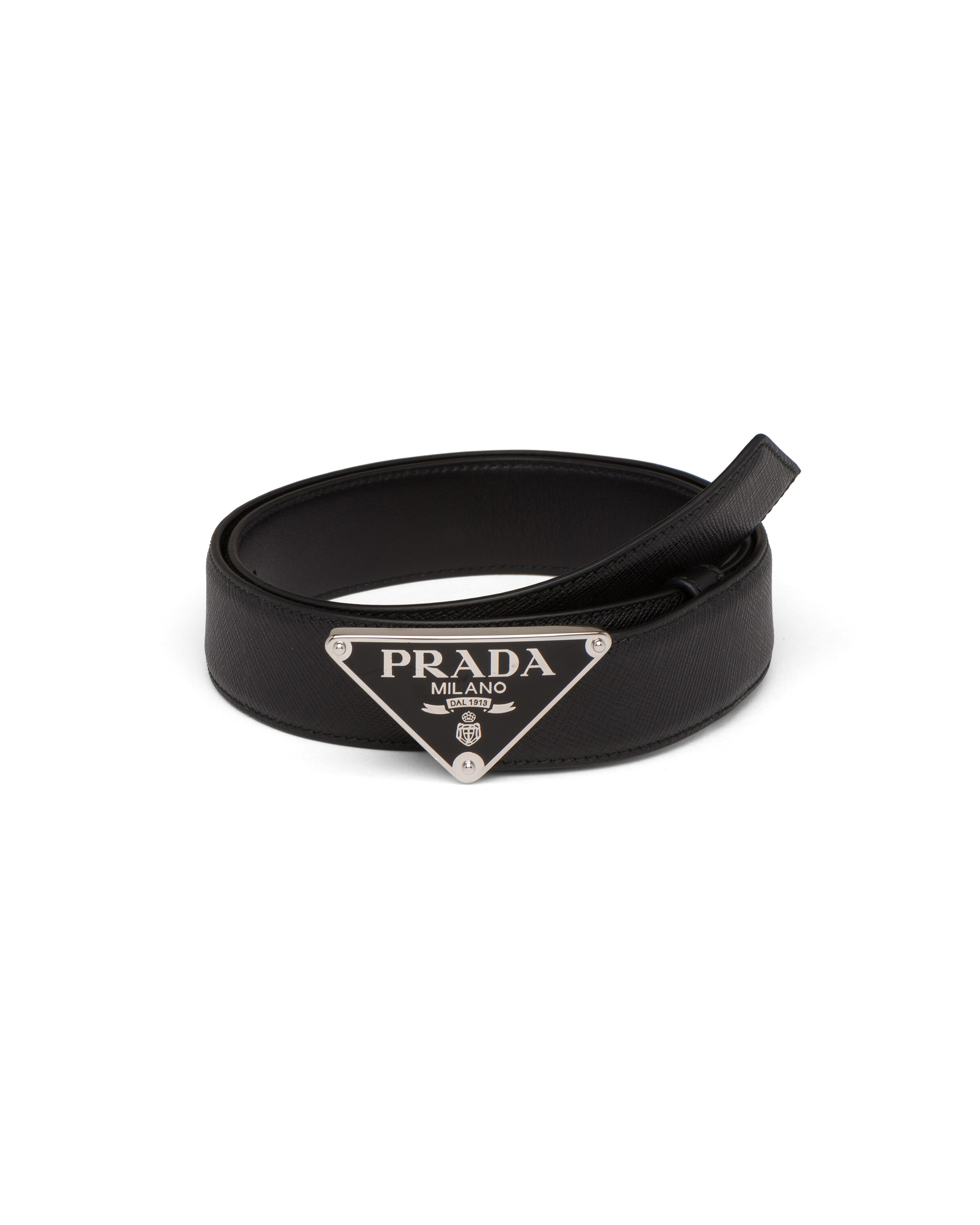 Black Saffiano leather belt | Prada