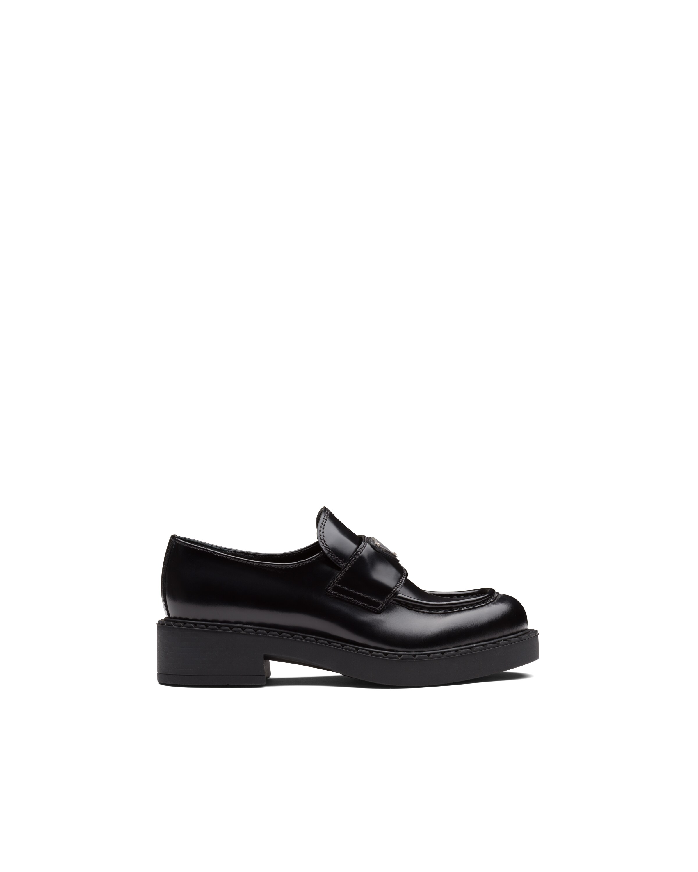 Black Brushed leather loafers | Prada