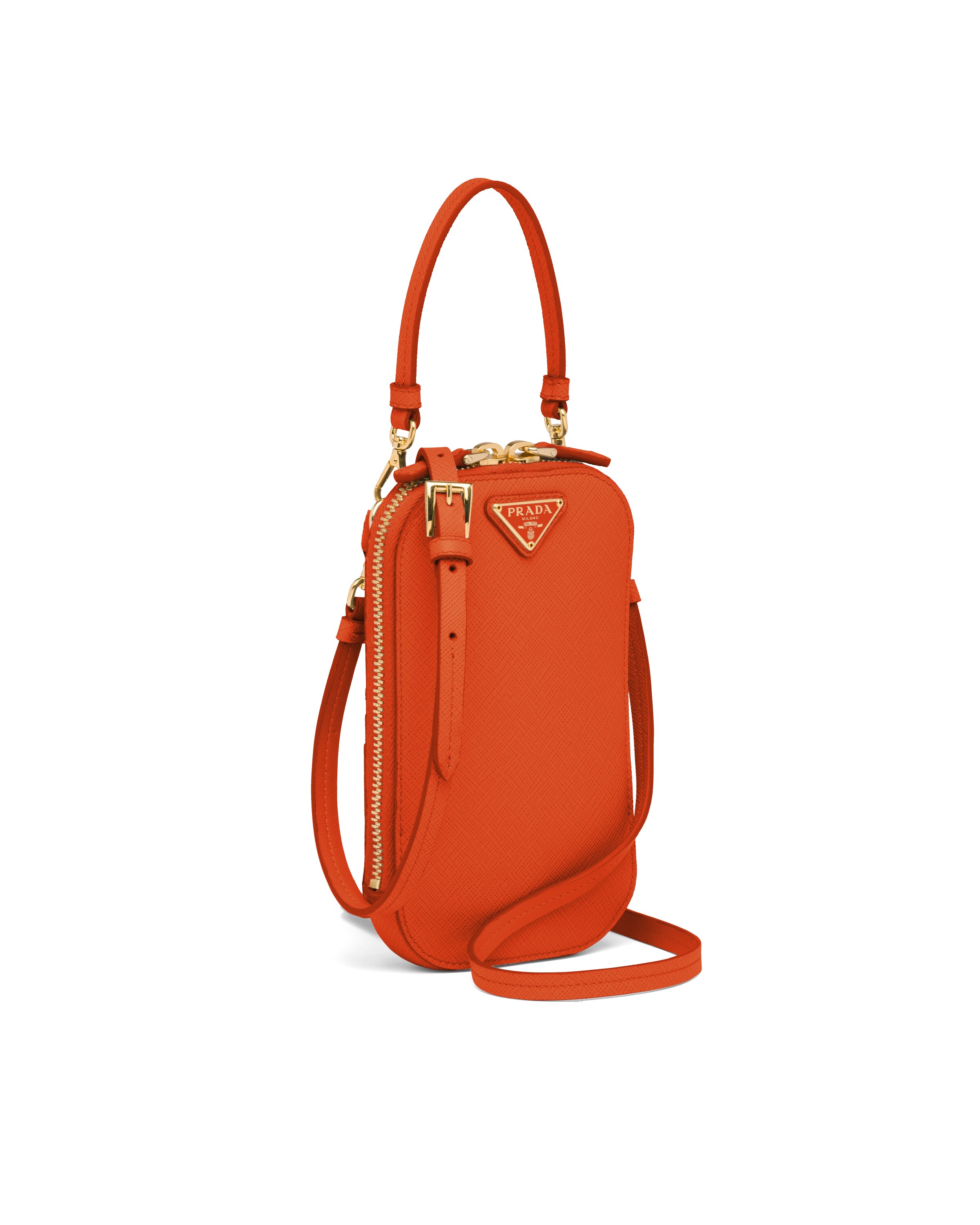 Papaya Saffiano mini-bag | Prada
