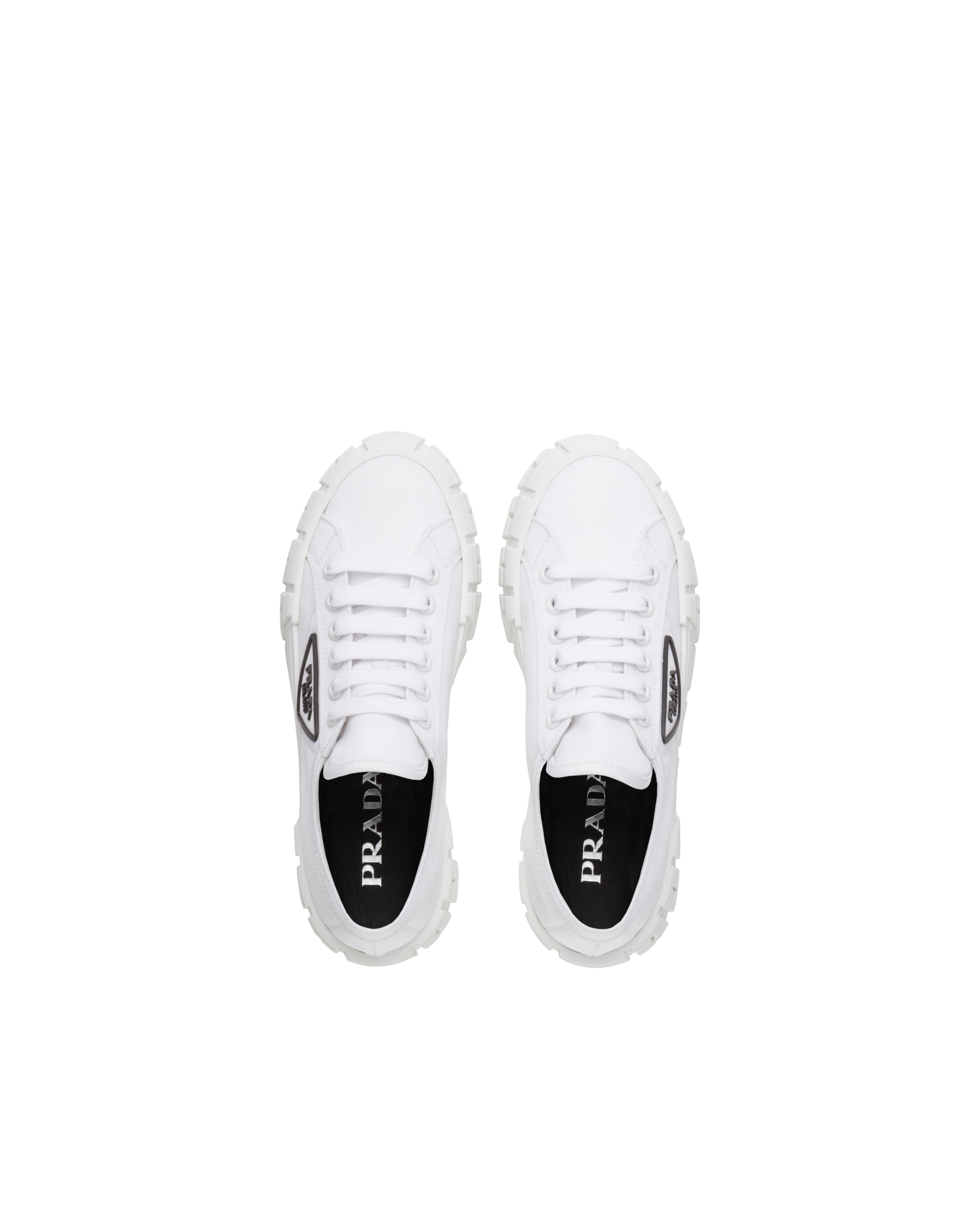 Baskets Double Wheel en gabardine de nylon Blanc | Prada