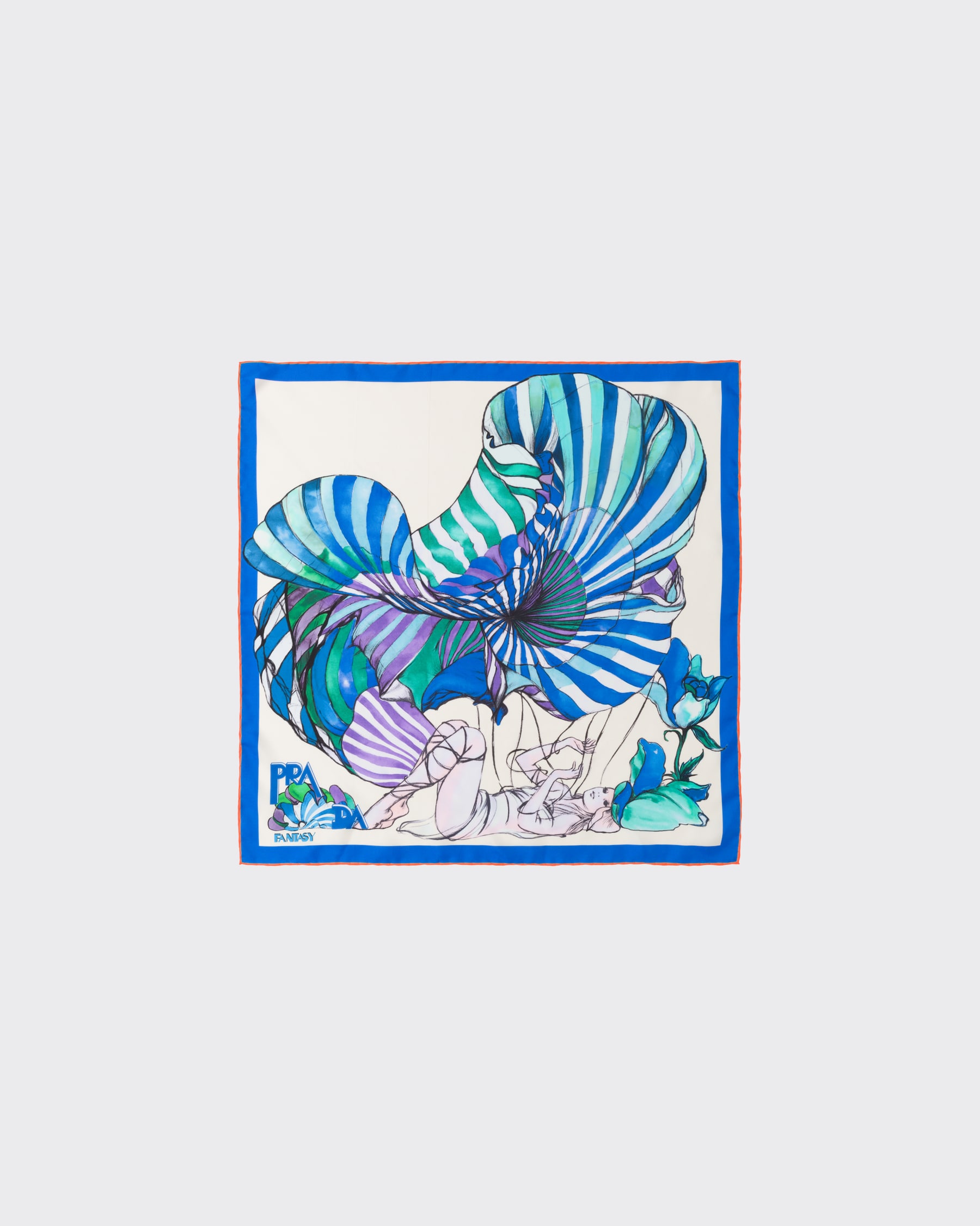 Turquoise Fantasy 55 Silk Foulard | PRADA