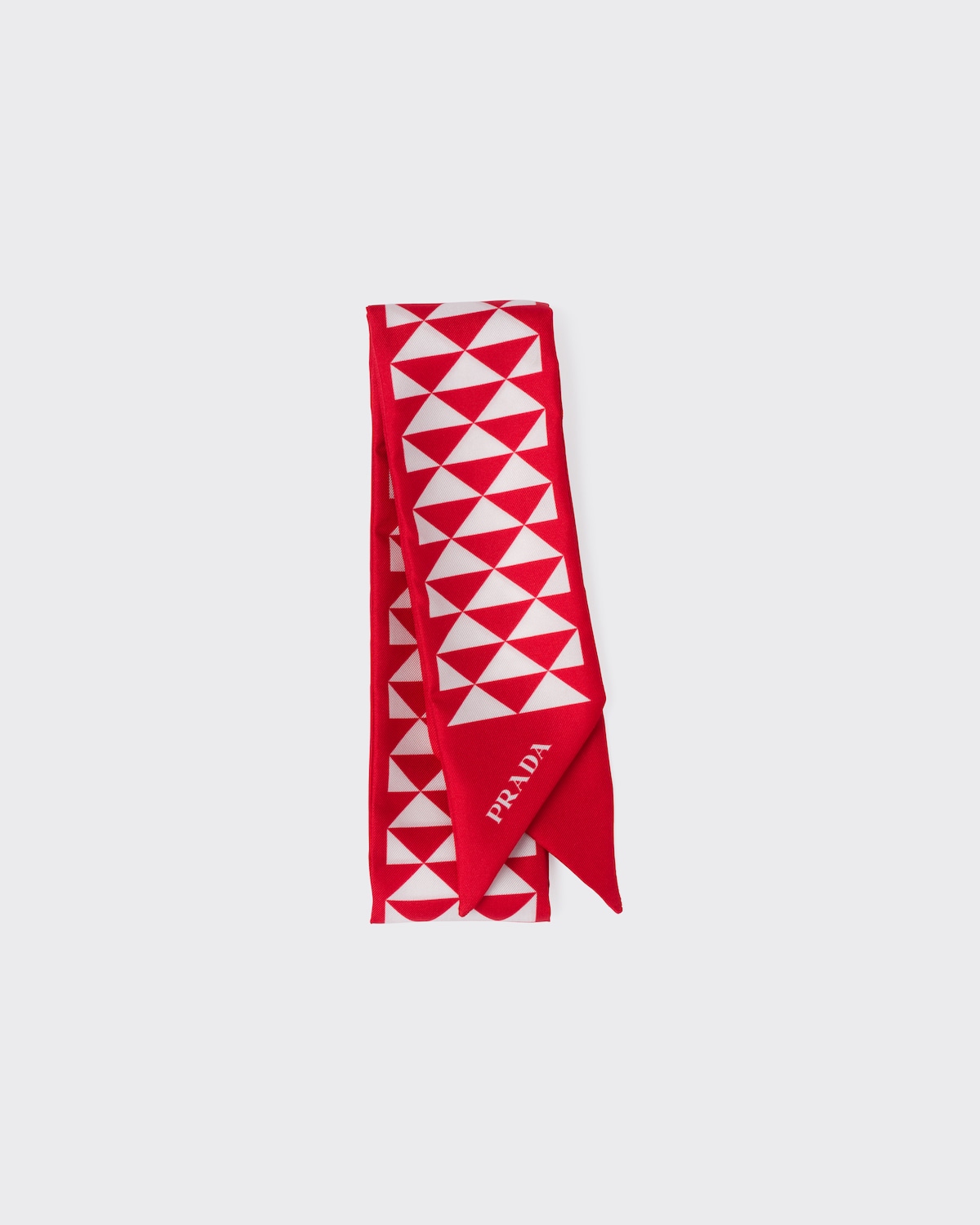 Red/white Printed Silk Tie | PRADA