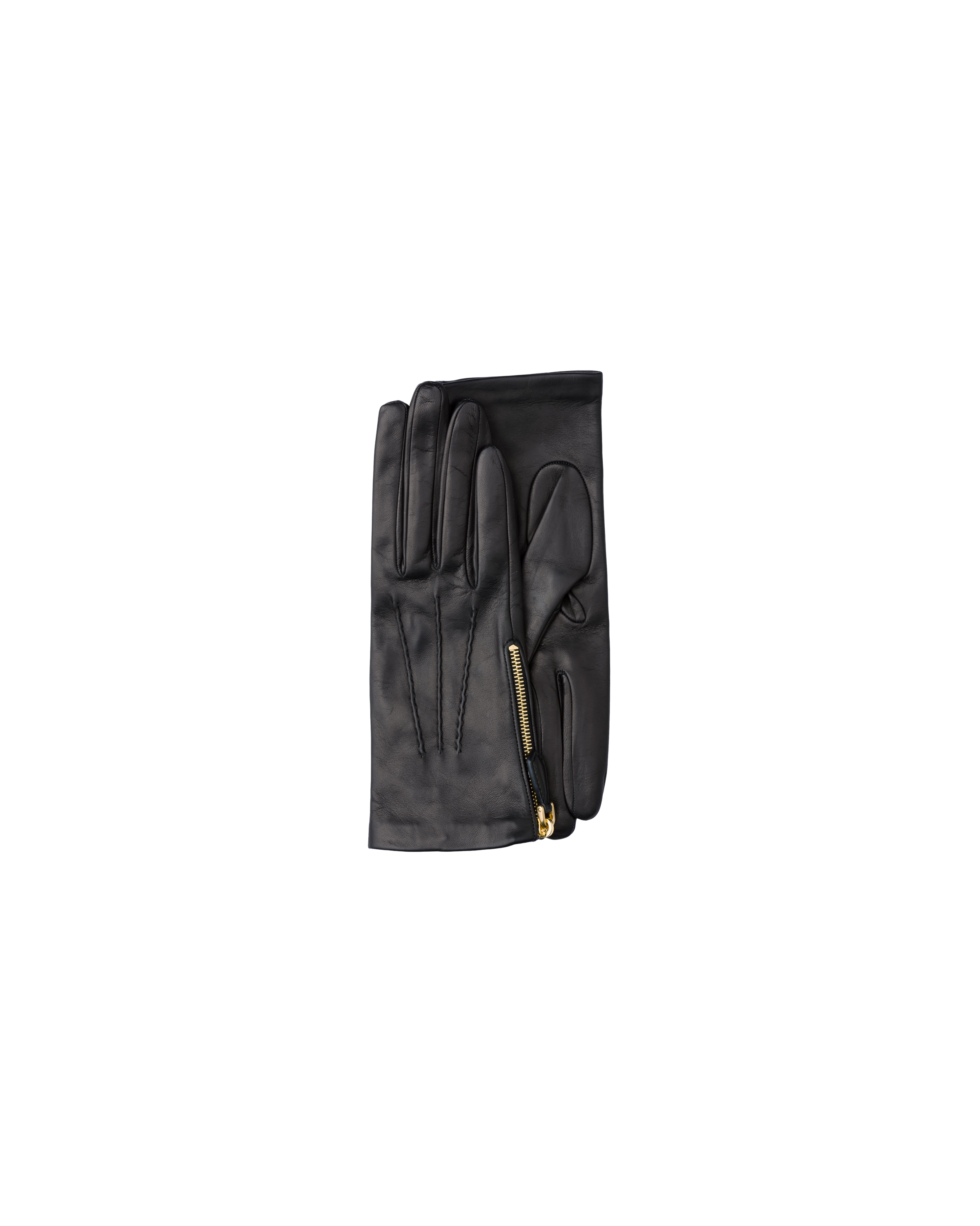 Black Nappa leather gloves | Prada